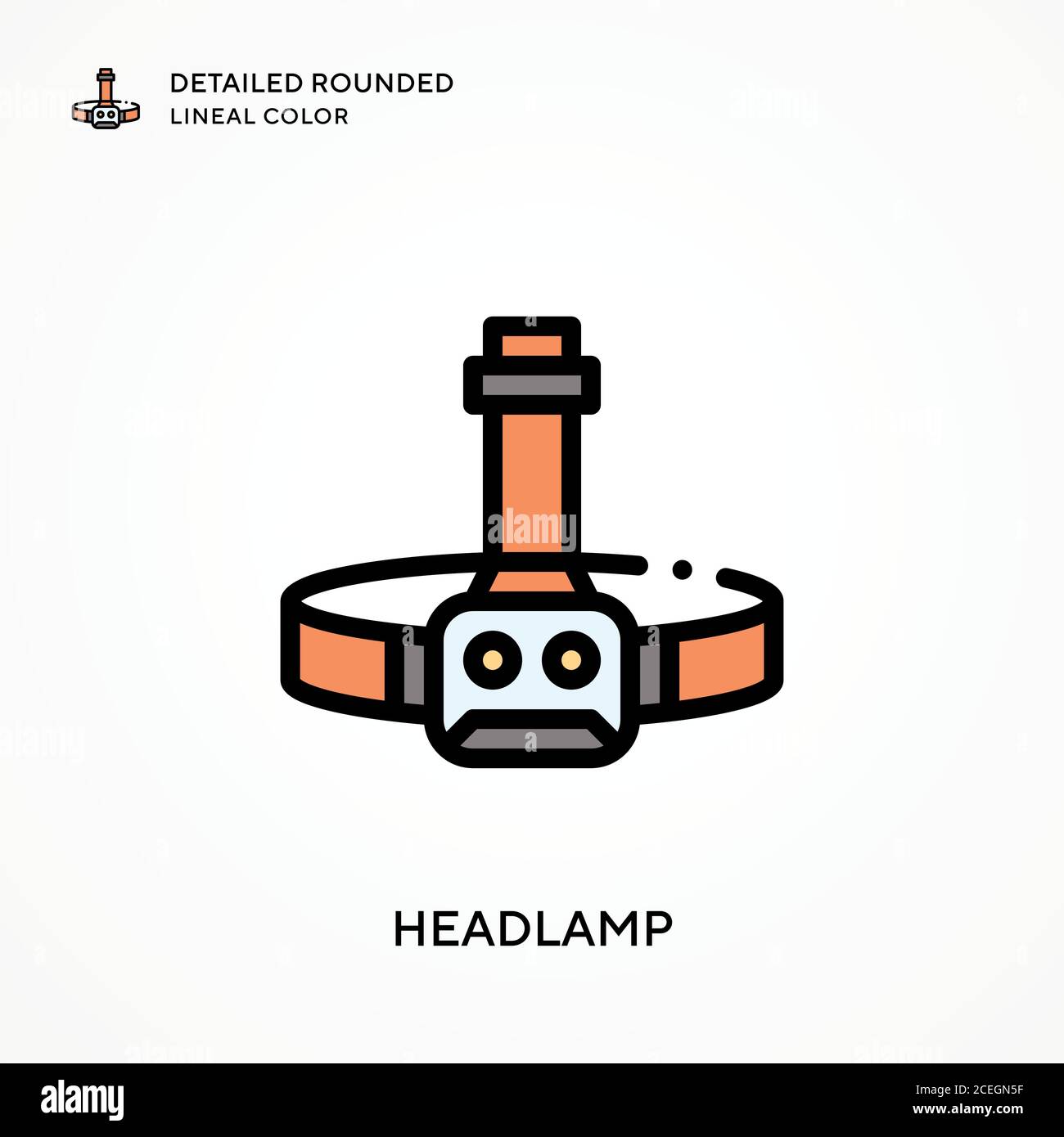 Headlamp detailed rounded lineal color. Modern vector illustration ...