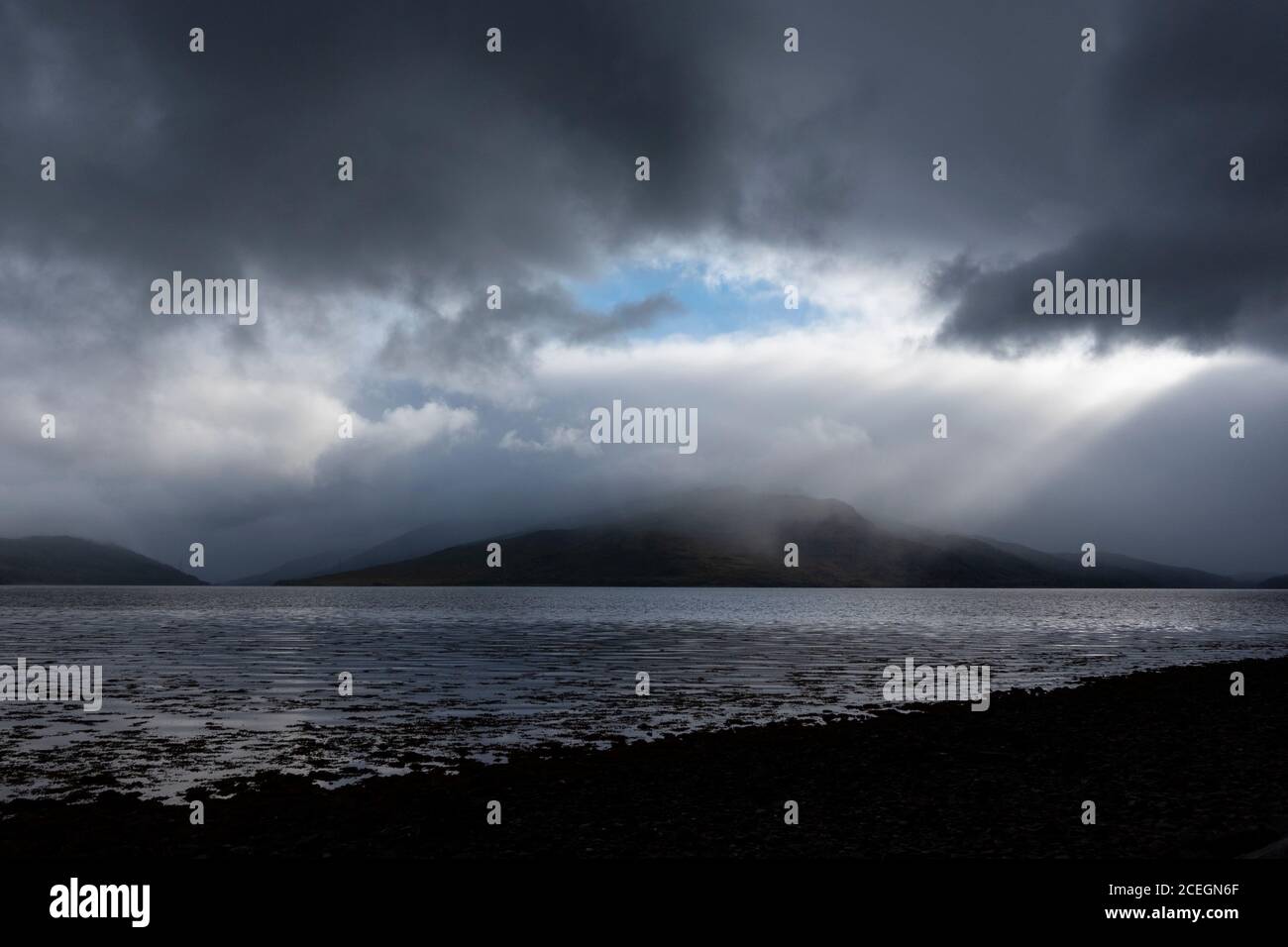Scotland, Scottish Highlands, Kyle of Lochalsh. View from the mainland ...