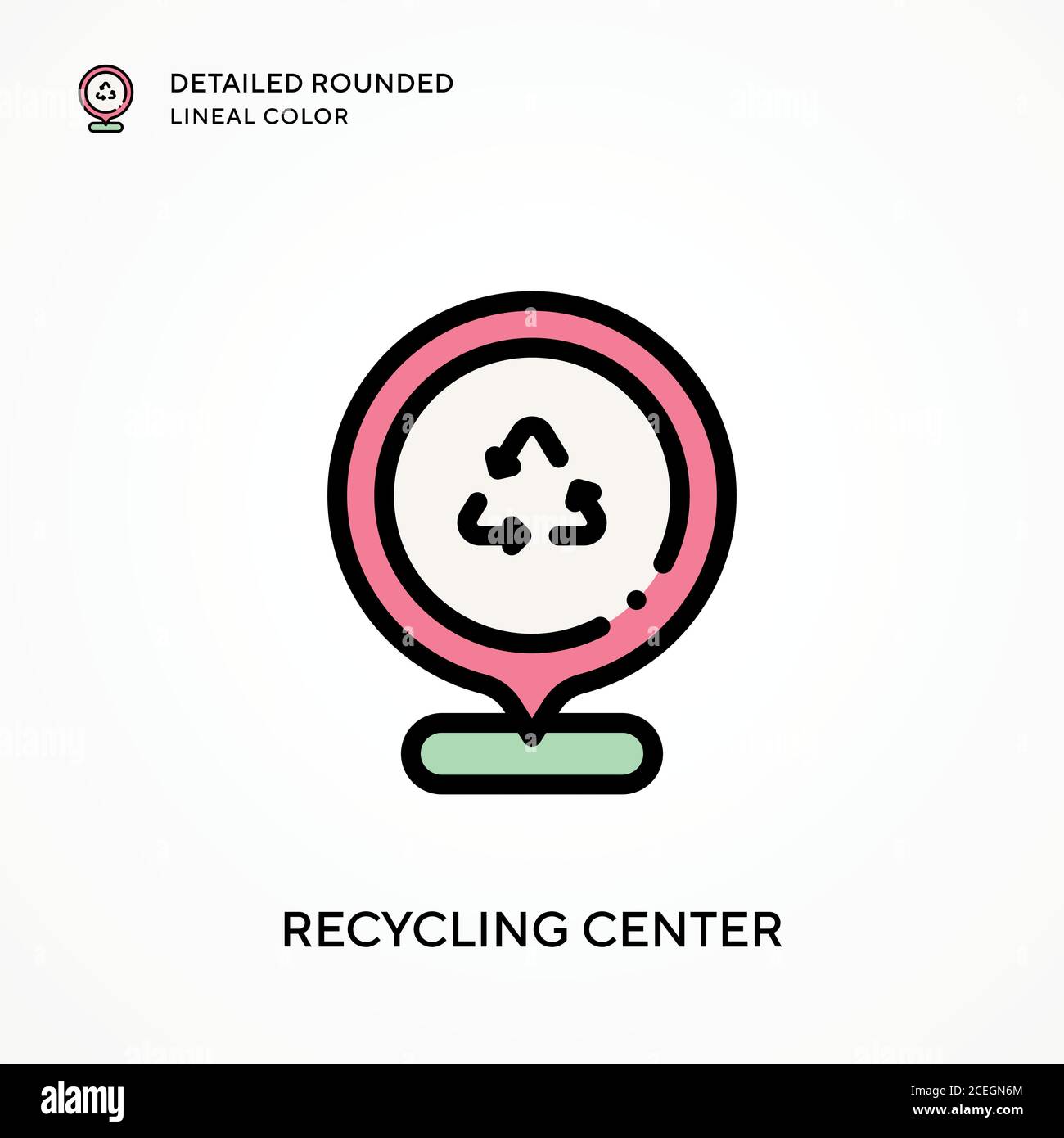 Recycling center detailed rounded lineal color. Modern vector ...