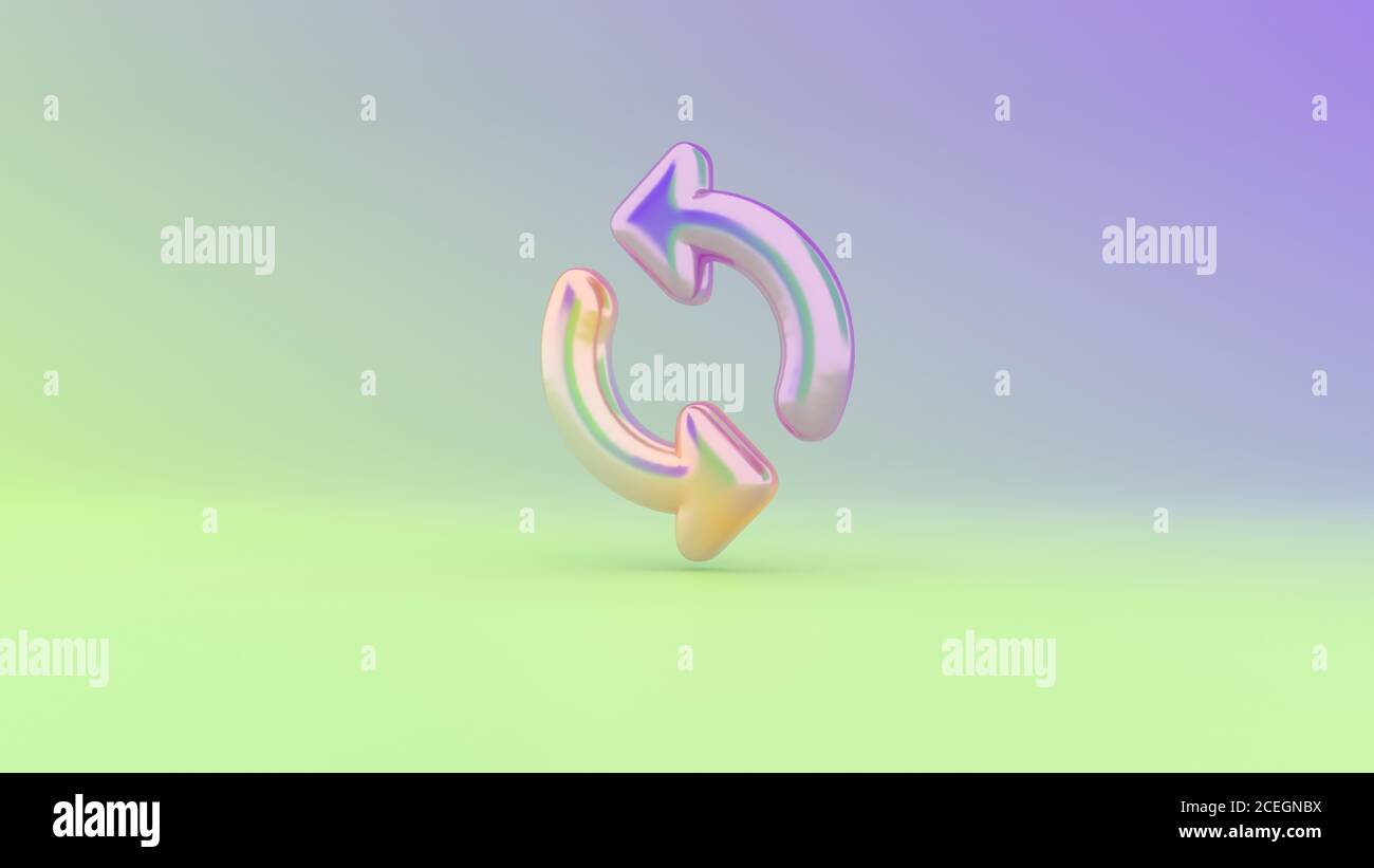 Colorful vibrant 3d rendering puffed symbol of loading arrows on ...