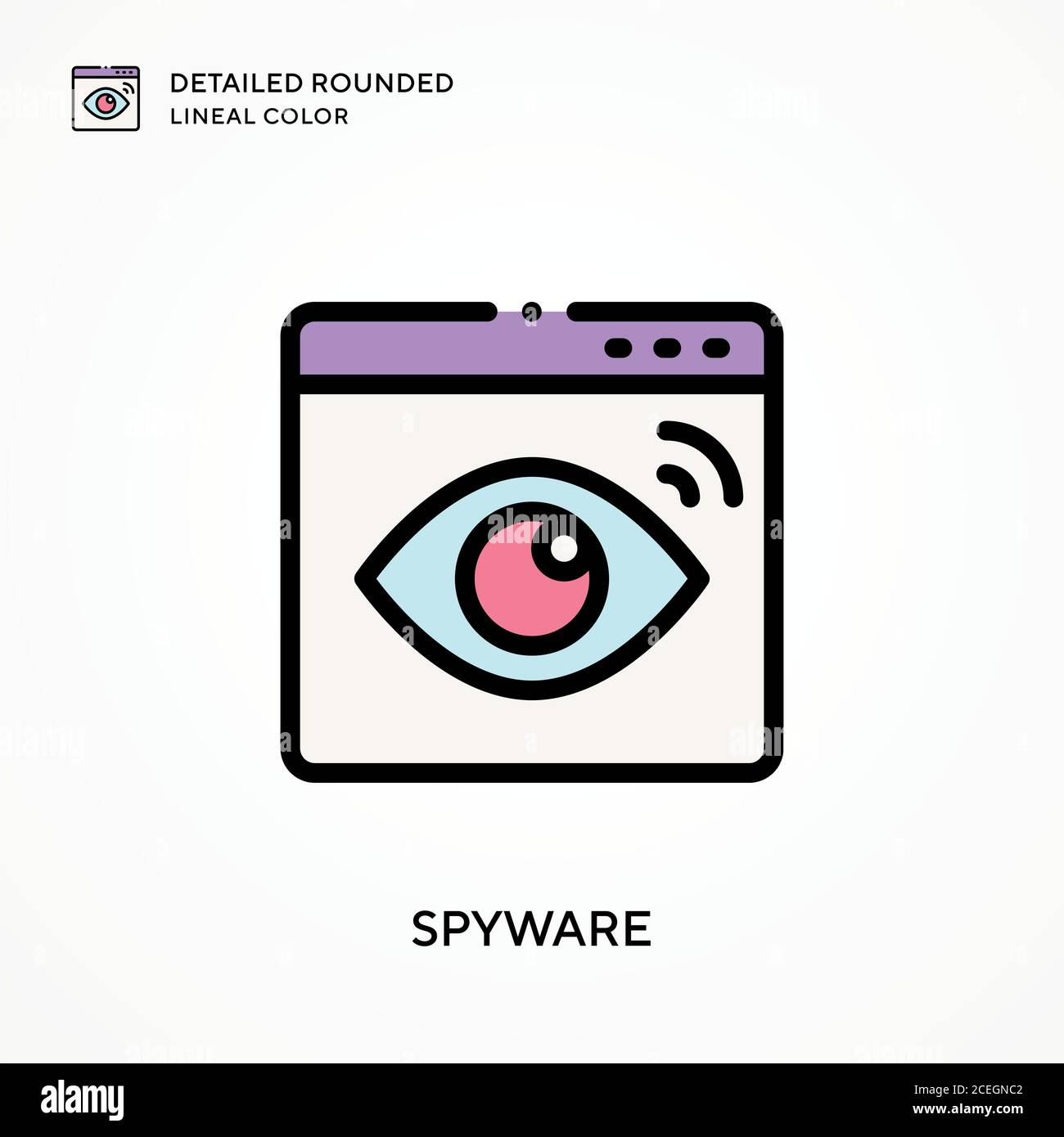 Spyware detailed rounded lineal color. Modern vector illustration ...