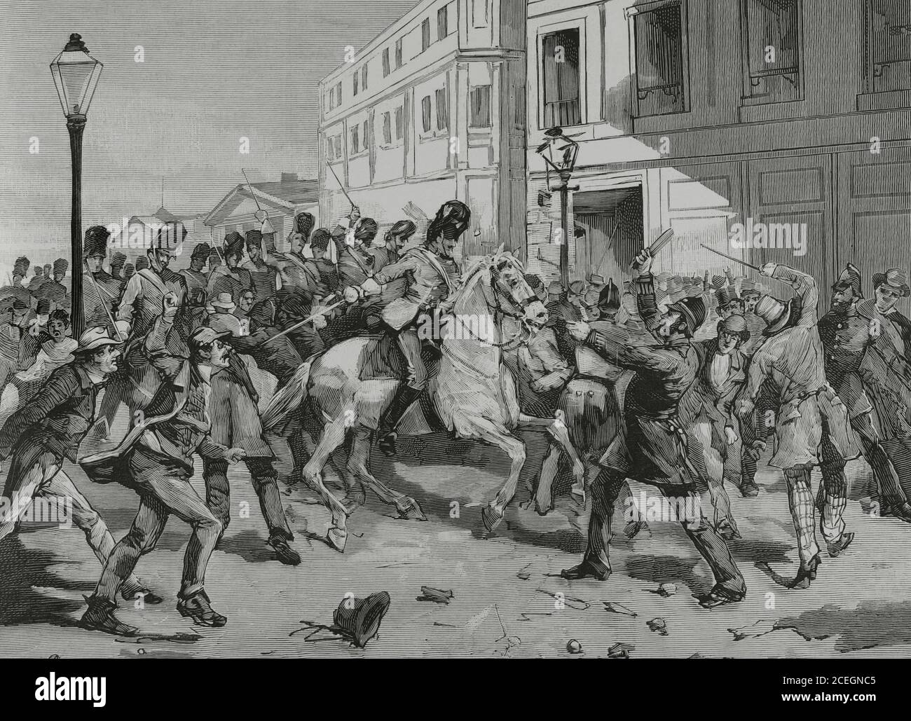 Ireland, Limerick. Agricultural agitation. Riots in the streets. A ...