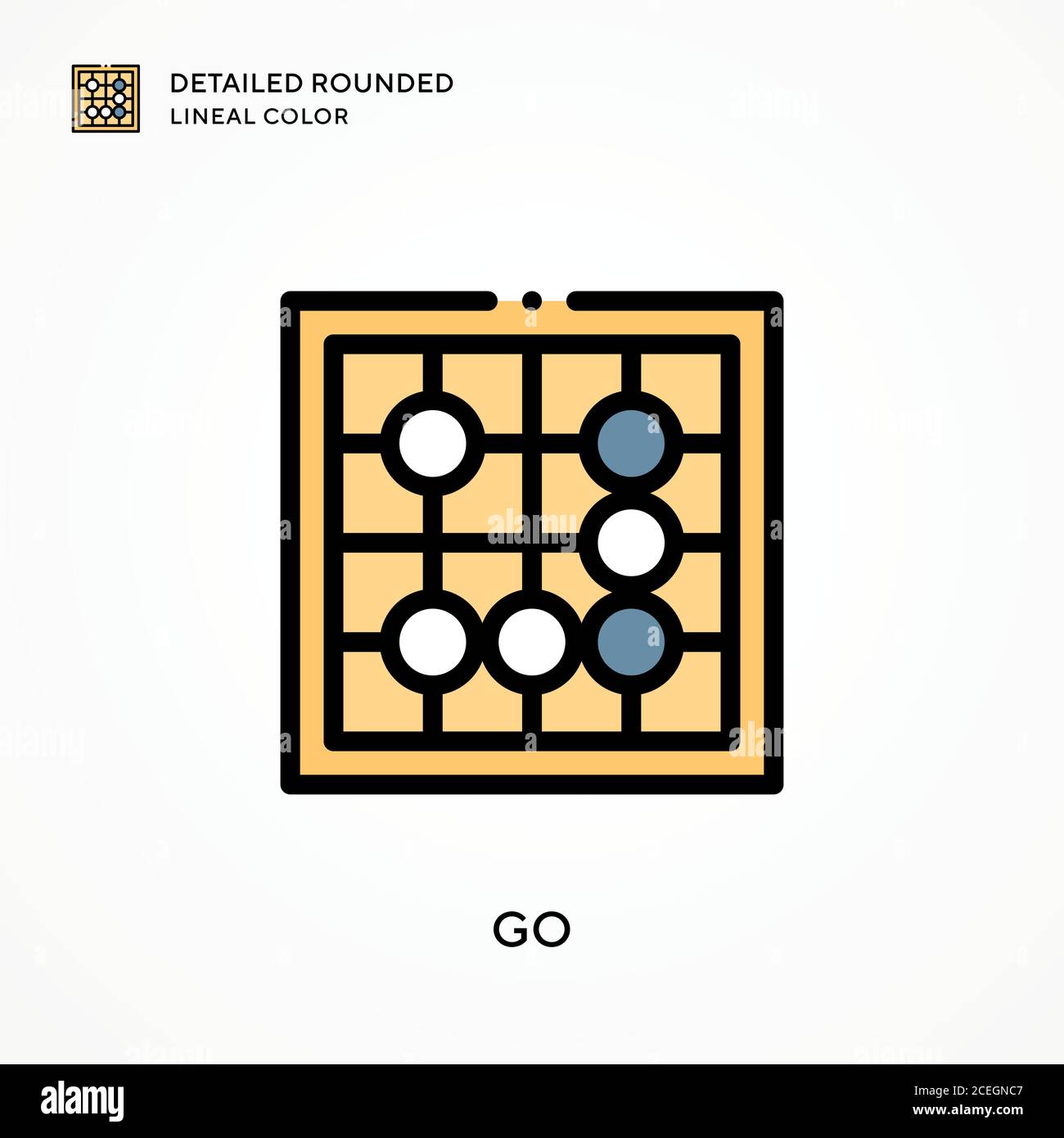 Go detailed rounded lineal color. Modern vector illustration concepts ...