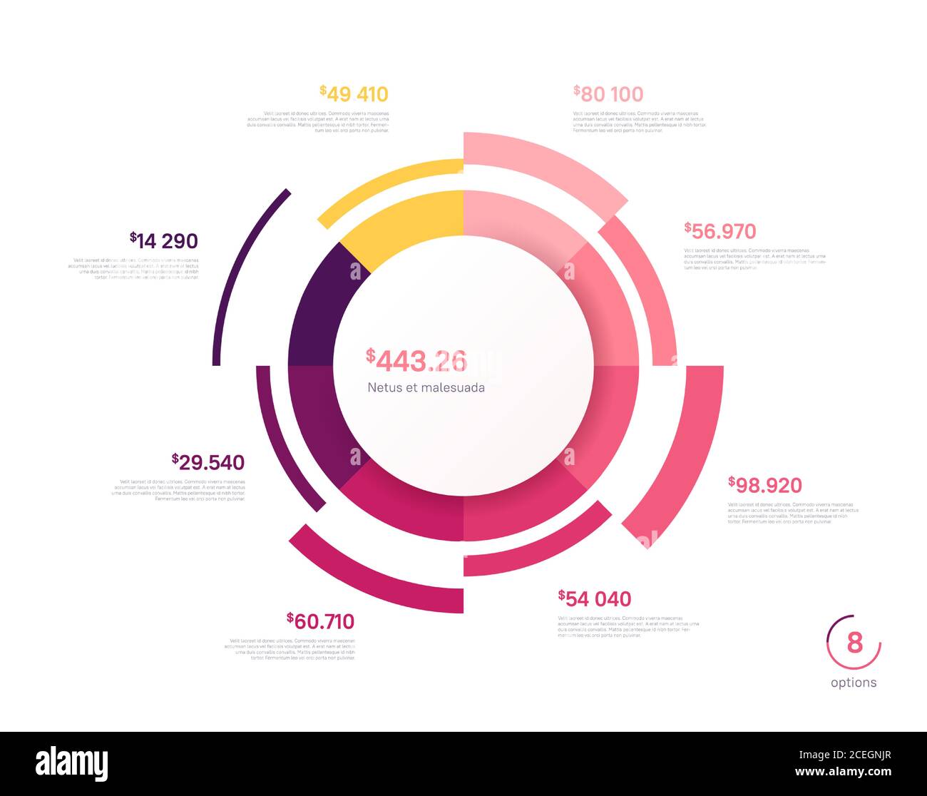 Vector circle chart design, modern template for creating infographics ...
