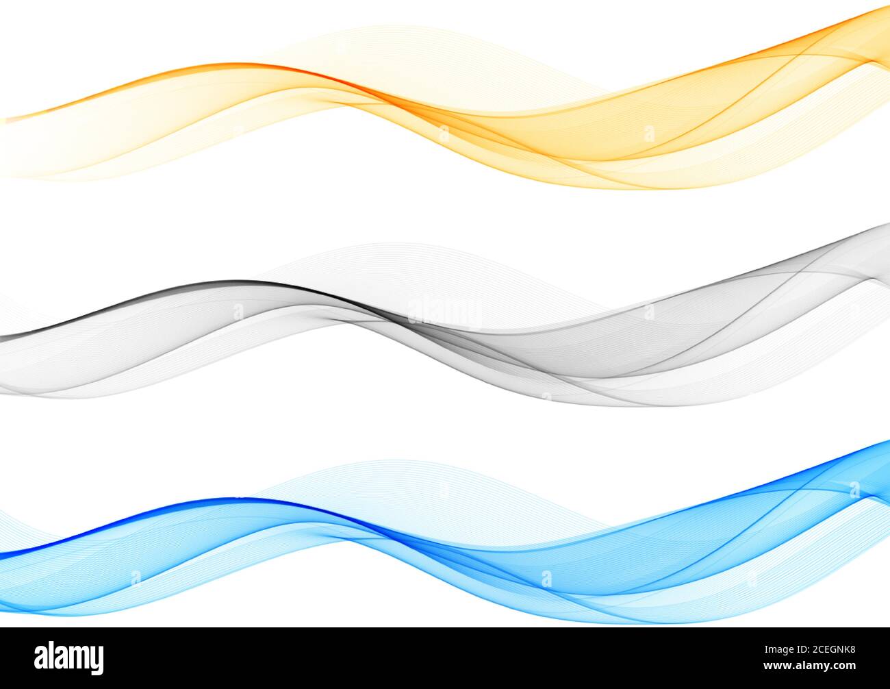Smooth wave flow. Color wave. Set of abstract design elements Abstract ...