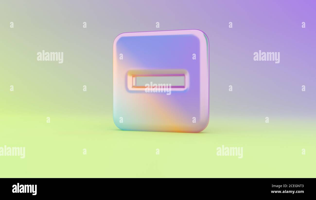 Colorful vibrant 3d rendering puffed symbol of bold minus symbol in ...