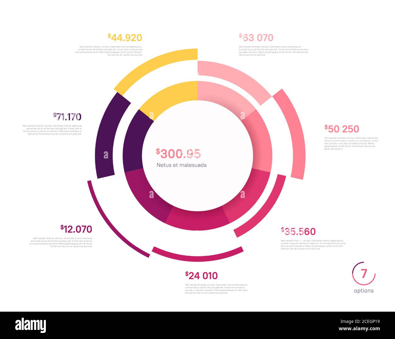 Vector circle chart design, modern template for creating infographics ...