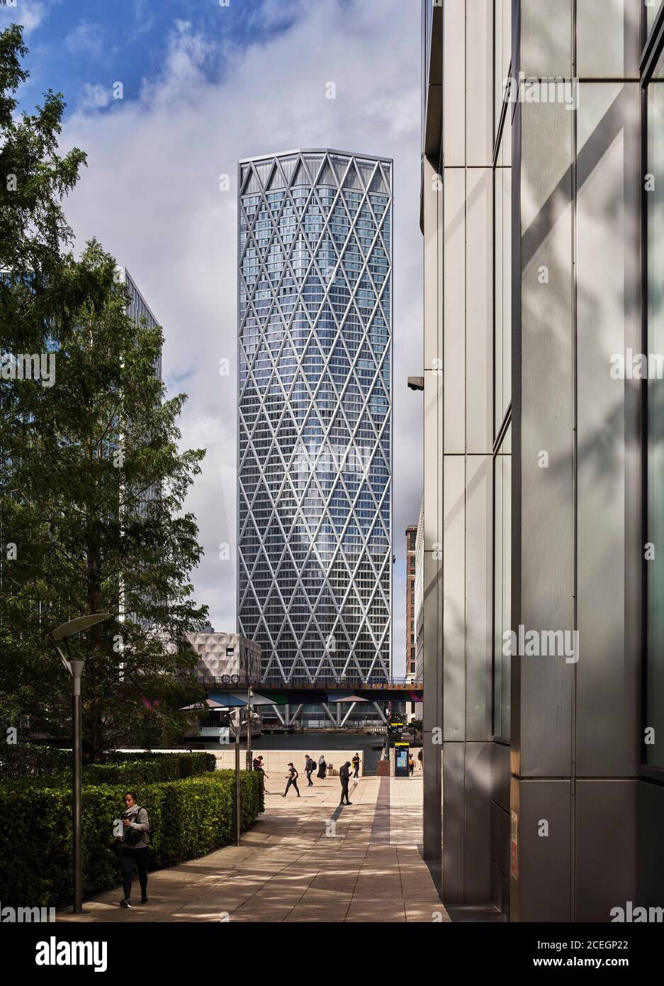 View from east with Jubilee Park. Newfoundland Tower, London, United ...