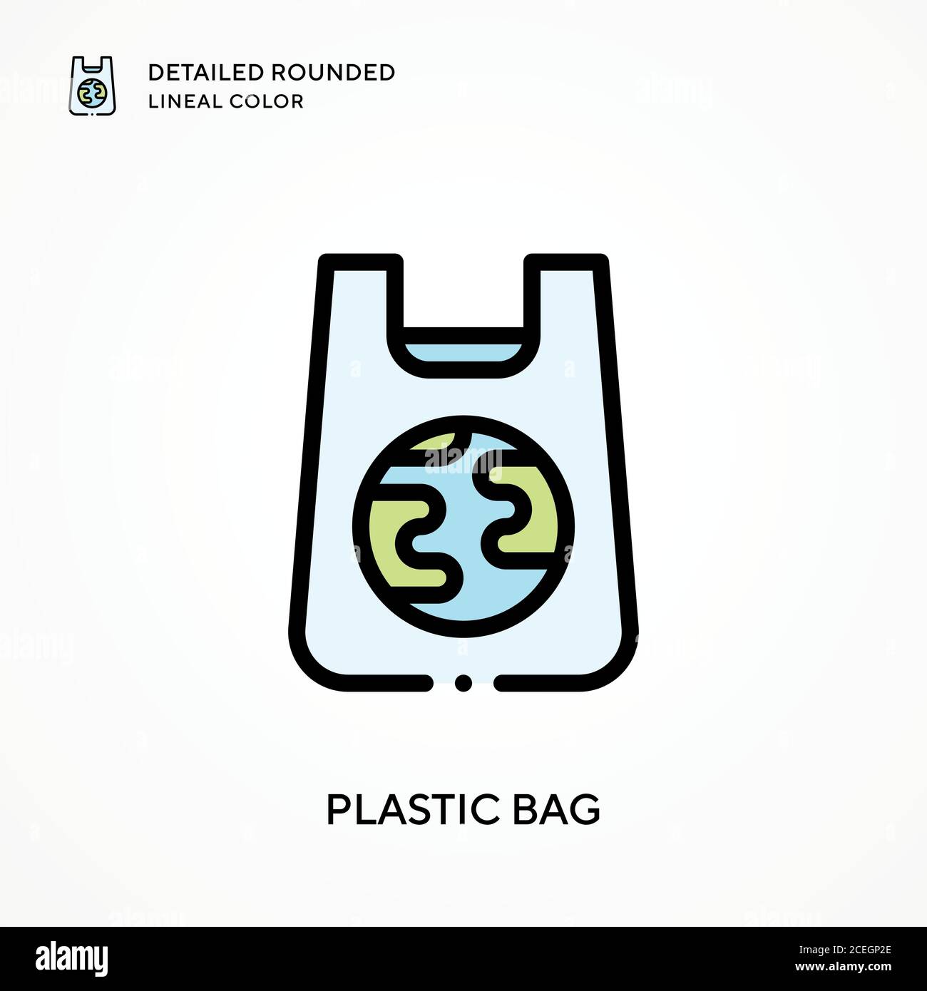 Plastic bag detailed rounded lineal color. Modern vector illustration concepts. Easy to edit and ...