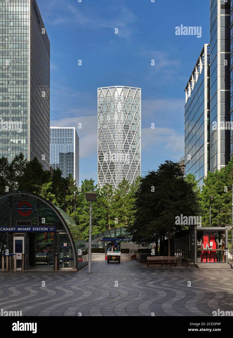 Contextual view from east with Jubilee Park. Newfoundland Tower, London ...