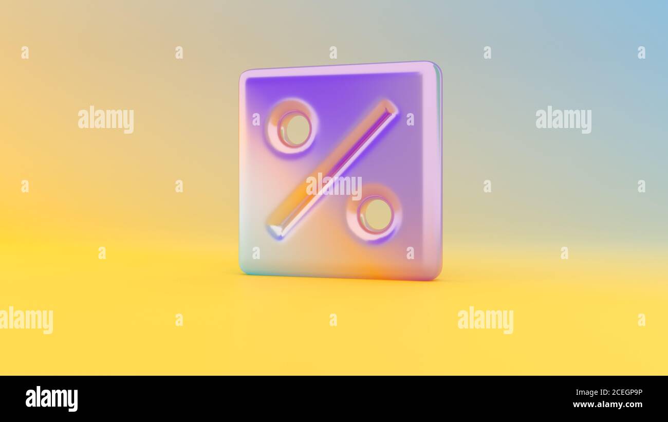 Colorful vibrant 3d rendering puffed symbol of percentage symbol in ...