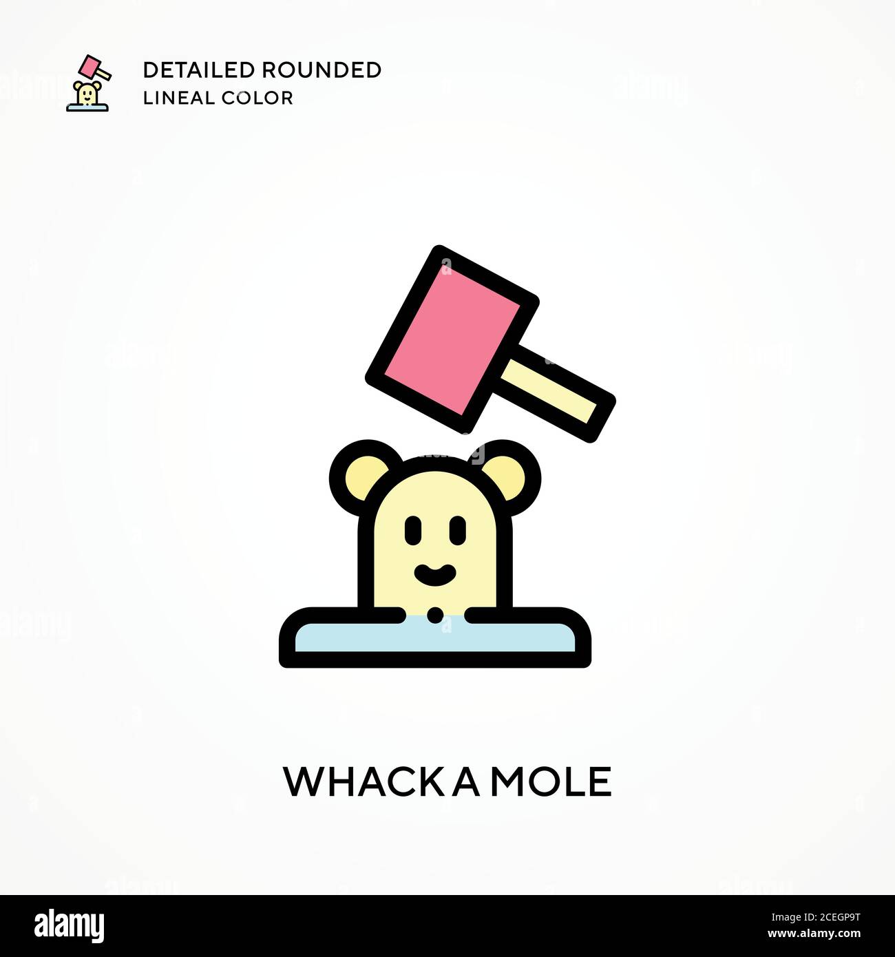 Whack a mole detailed rounded lineal color. Modern vector illustration concepts. Easy to edit ...