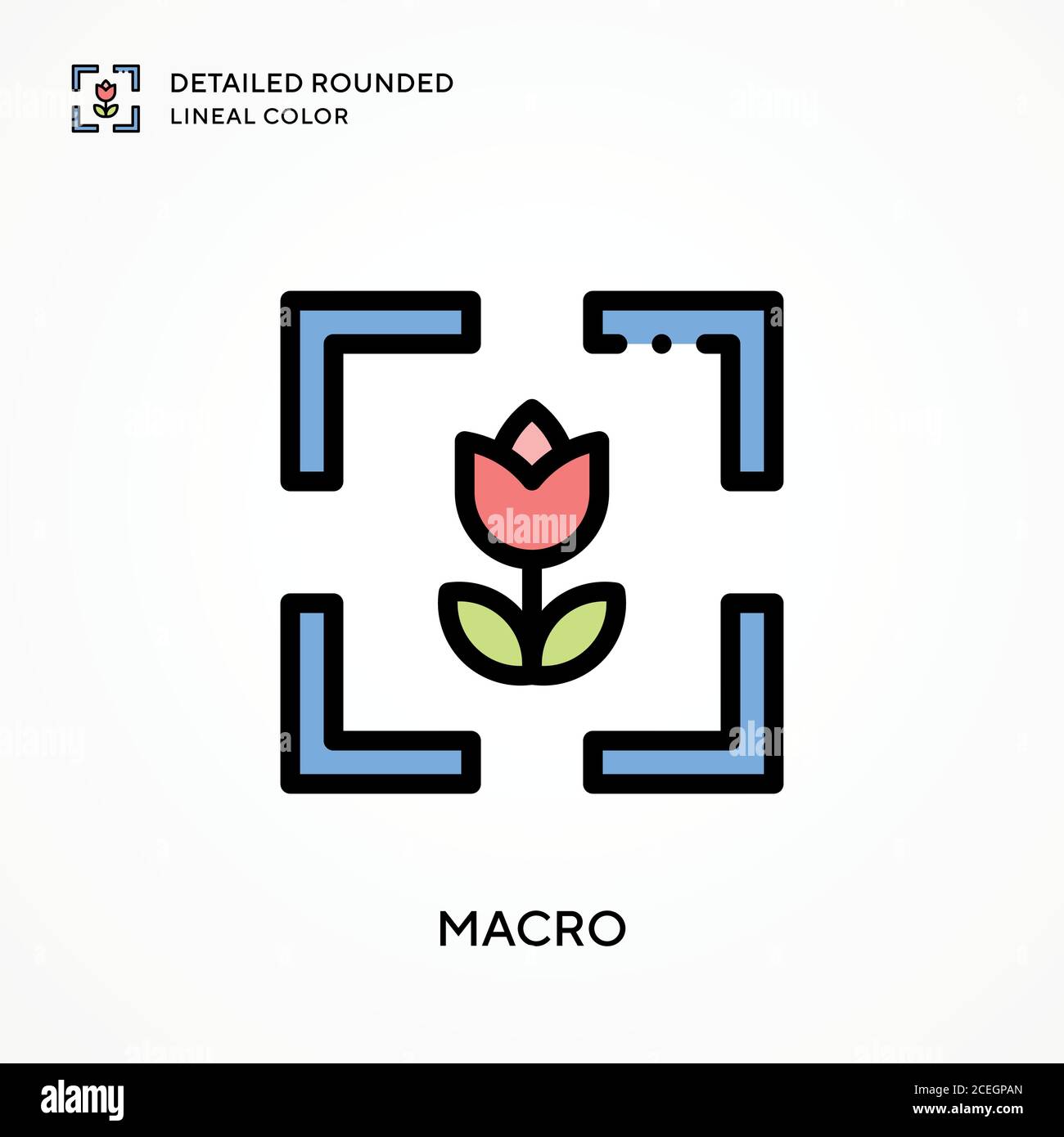 Macro detailed rounded lineal color. Modern vector illustration ...
