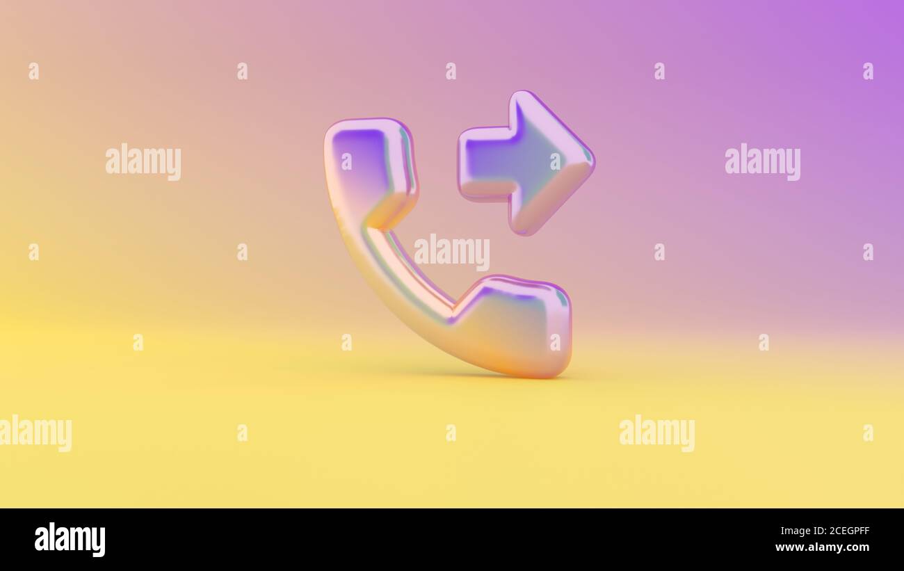 Colorful vibrant 3d rendering puffed symbol of headphone with incoming ...