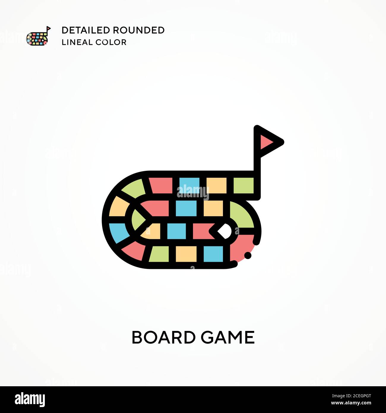 Board game detailed rounded lineal color. Modern vector illustration ...