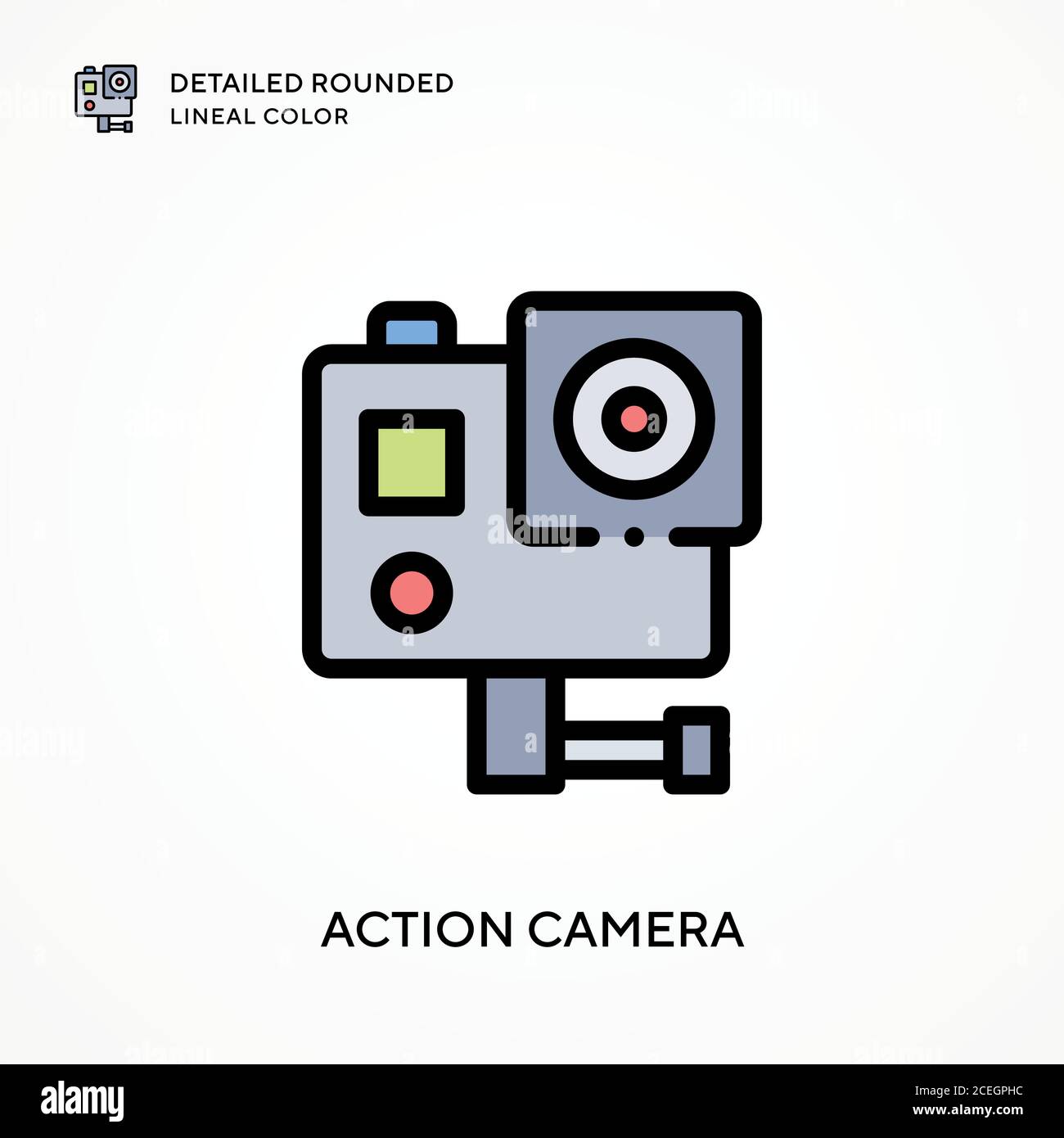 Action camera detailed rounded lineal color. Modern vector illustration ...