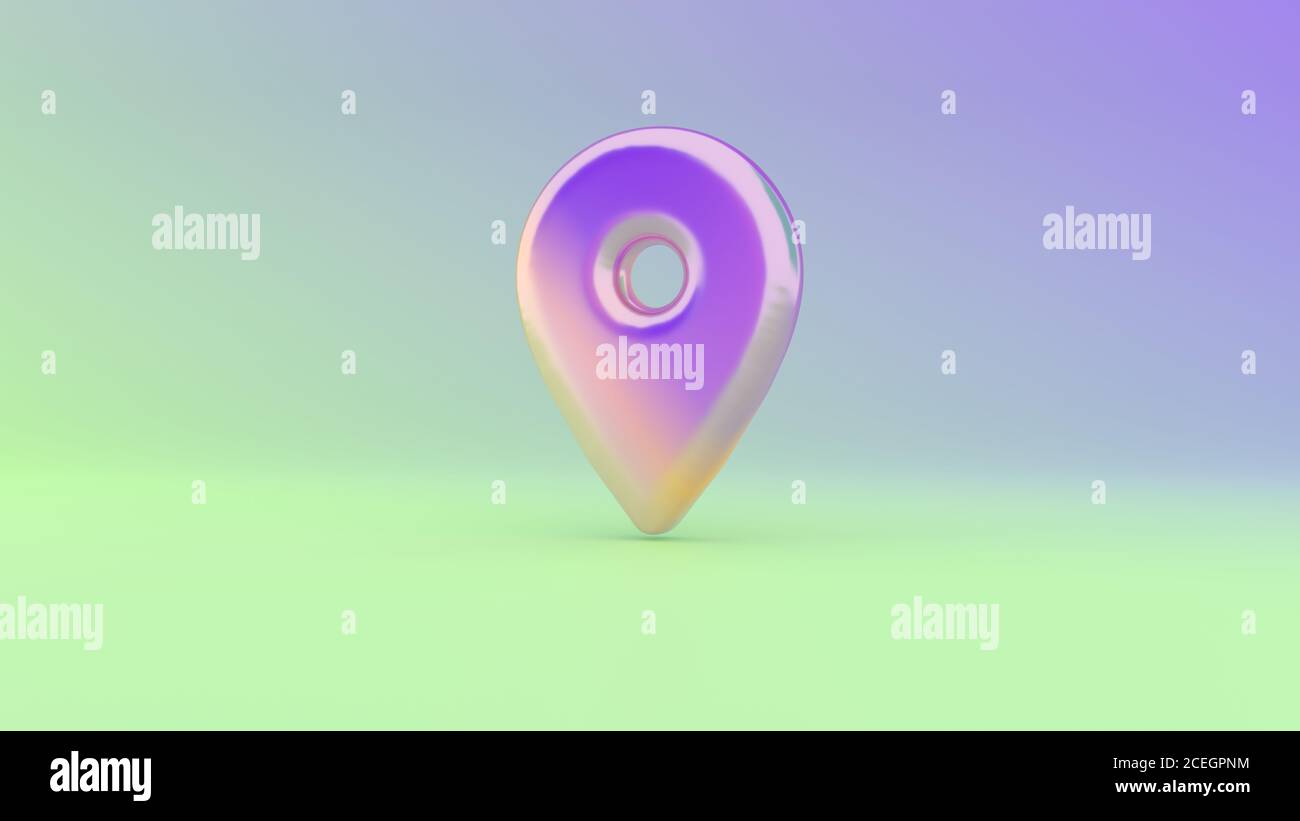 Colorful vibrant 3d rendering puffed symbol of placeholder on colored ...