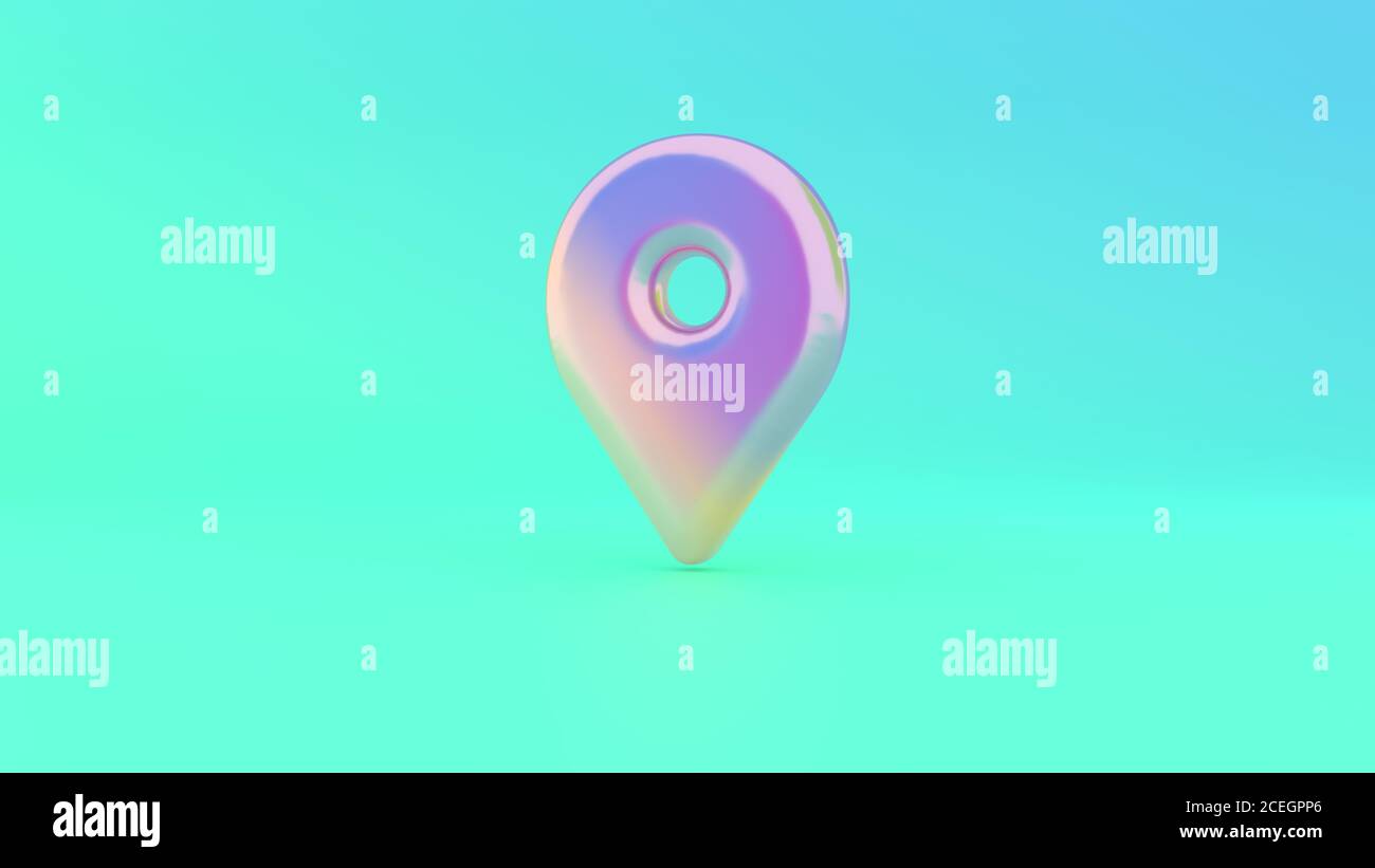 Colorful vibrant 3d rendering puffed symbol of placeholder on colored ...