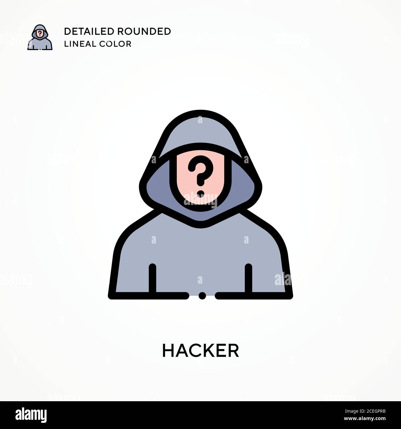 Hacker detailed rounded lineal color. Modern vector illustration ...