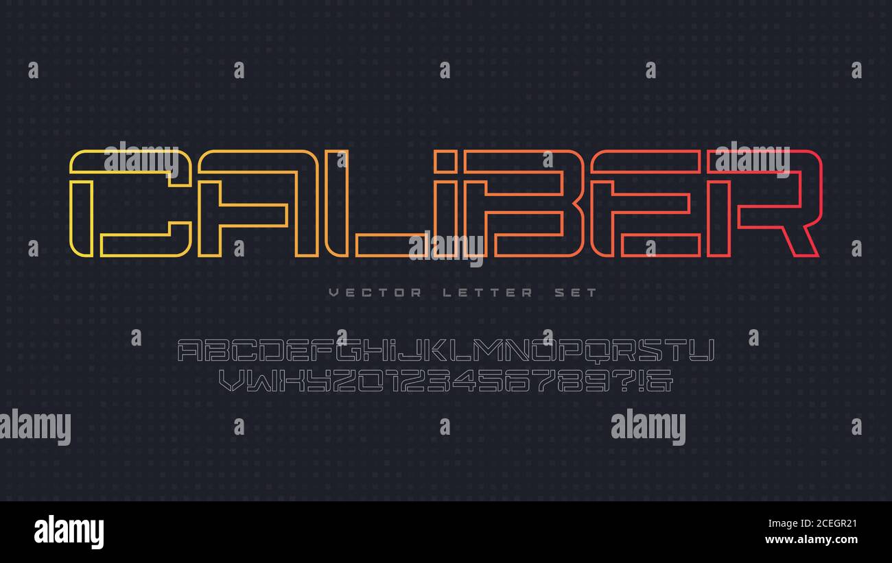 Vector sans serif urban rounded stencil letter set, cropped alphabet ...