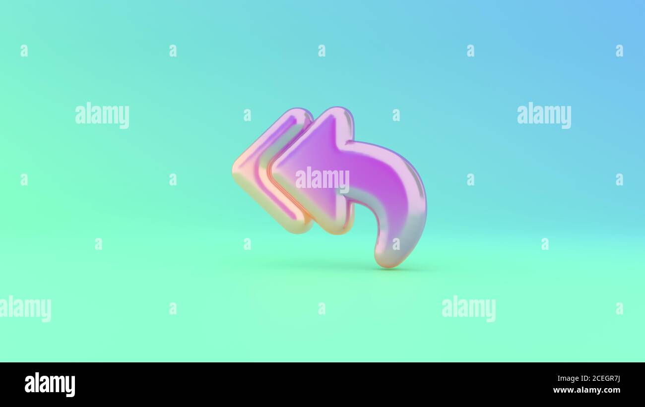 Colorful vibrant 3d rendering puffed symbol of reply all sign on ...