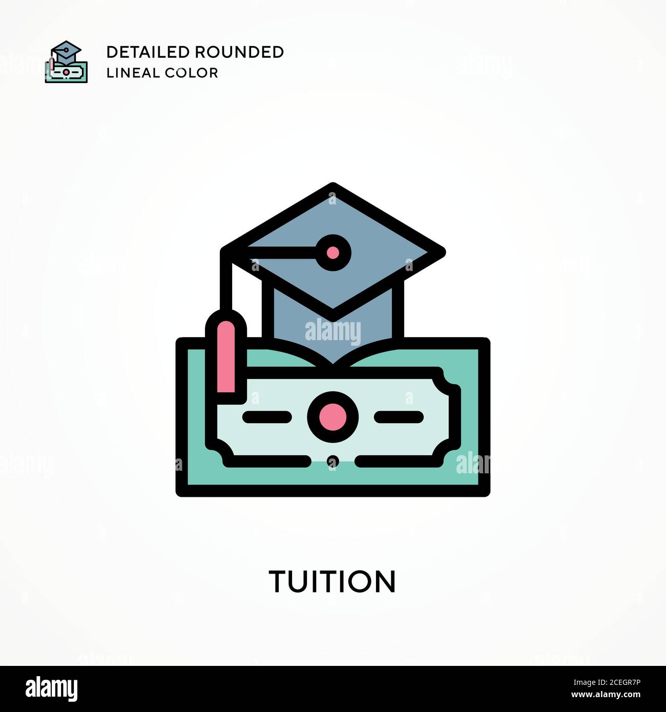 Tuition detailed rounded lineal color. Modern vector illustration ...