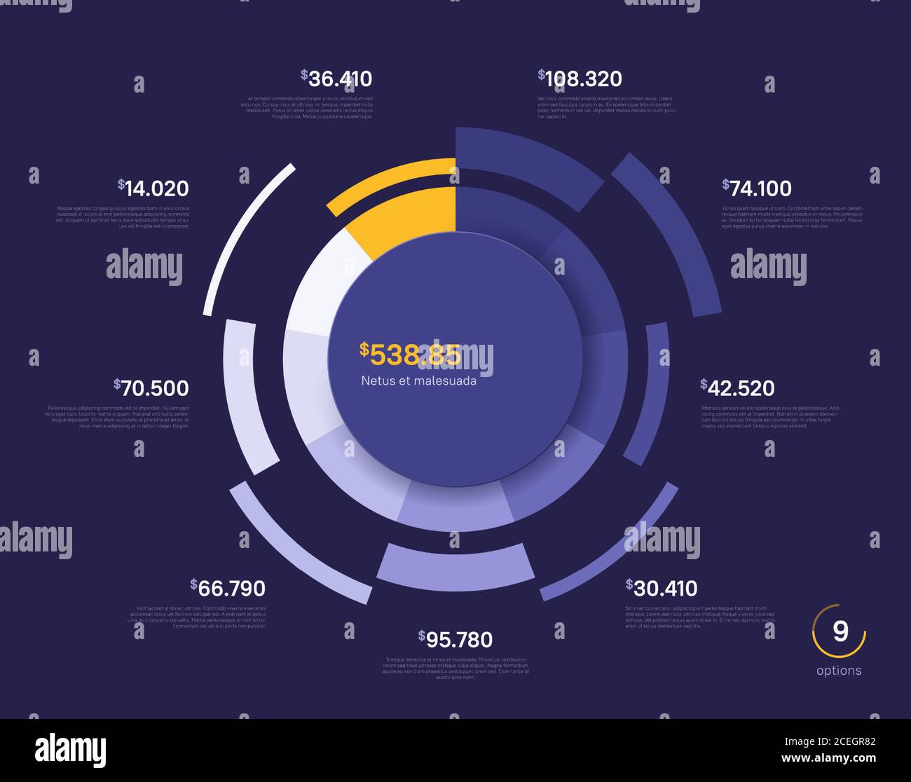 Vector circle chart design, modern template for creating infographics ...