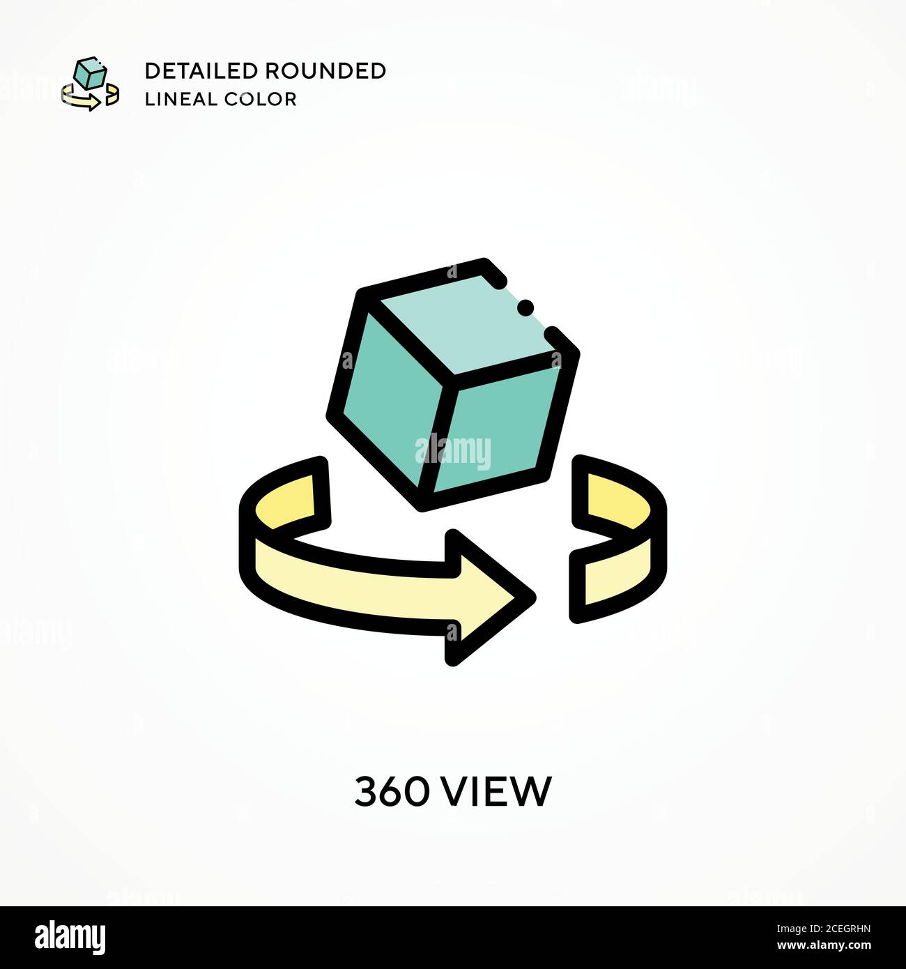 360 view detailed rounded lineal color. Modern vector illustration ...