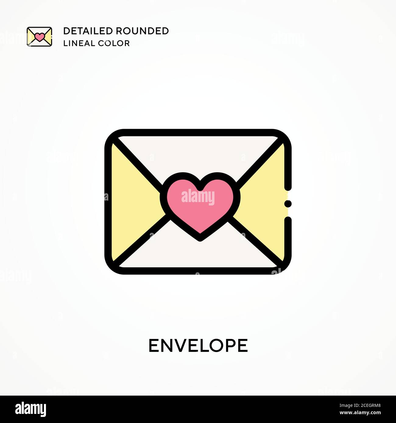 Envelope detailed rounded lineal color. Modern vector illustration ...