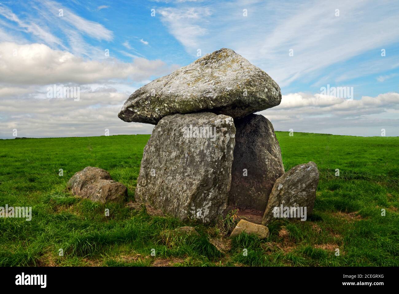 Bodowyr Burial Chamber in Anglesey, Wales is thought to be Neolithic ...