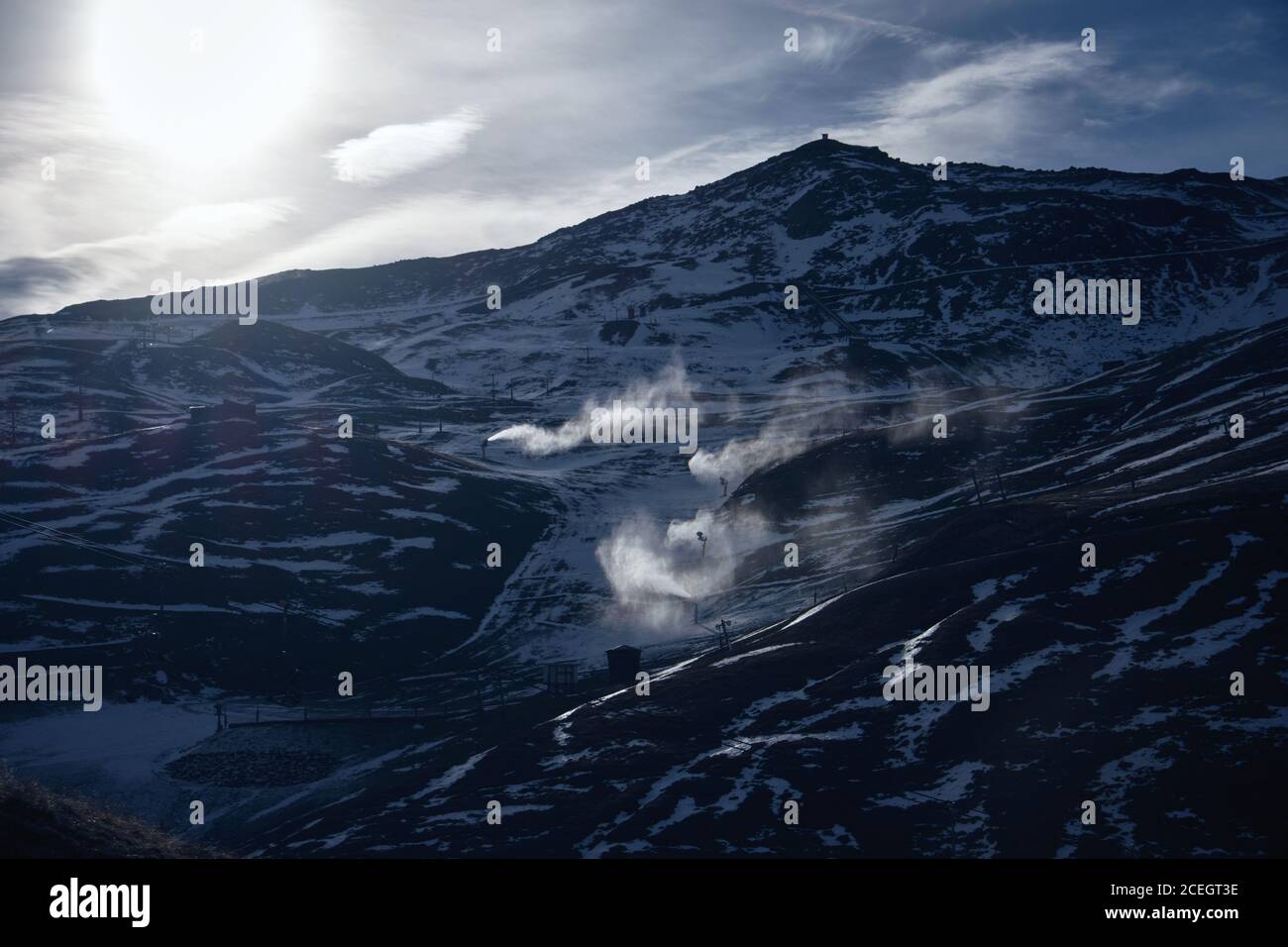 Wonderful view of high snow mountains Stock Photo - Alamy