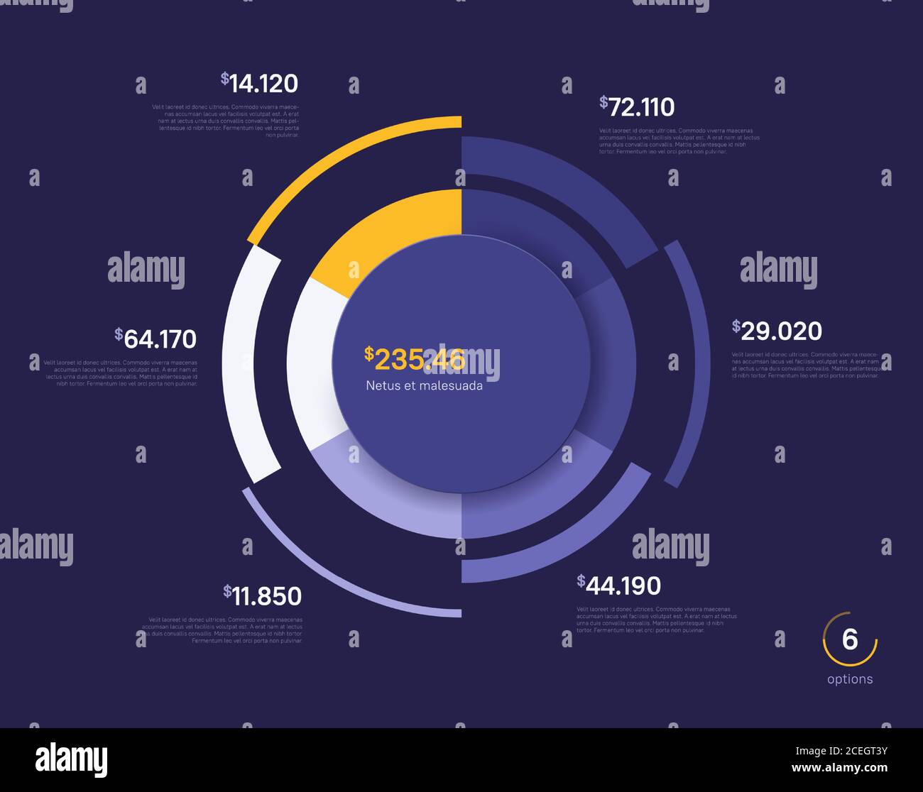 Vector circle chart design, modern template for creating infographics ...
