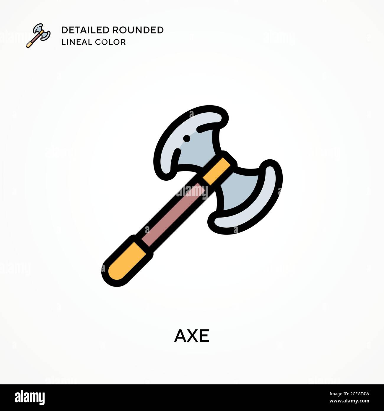 Axe detailed rounded lineal color. Modern vector illustration concepts ...