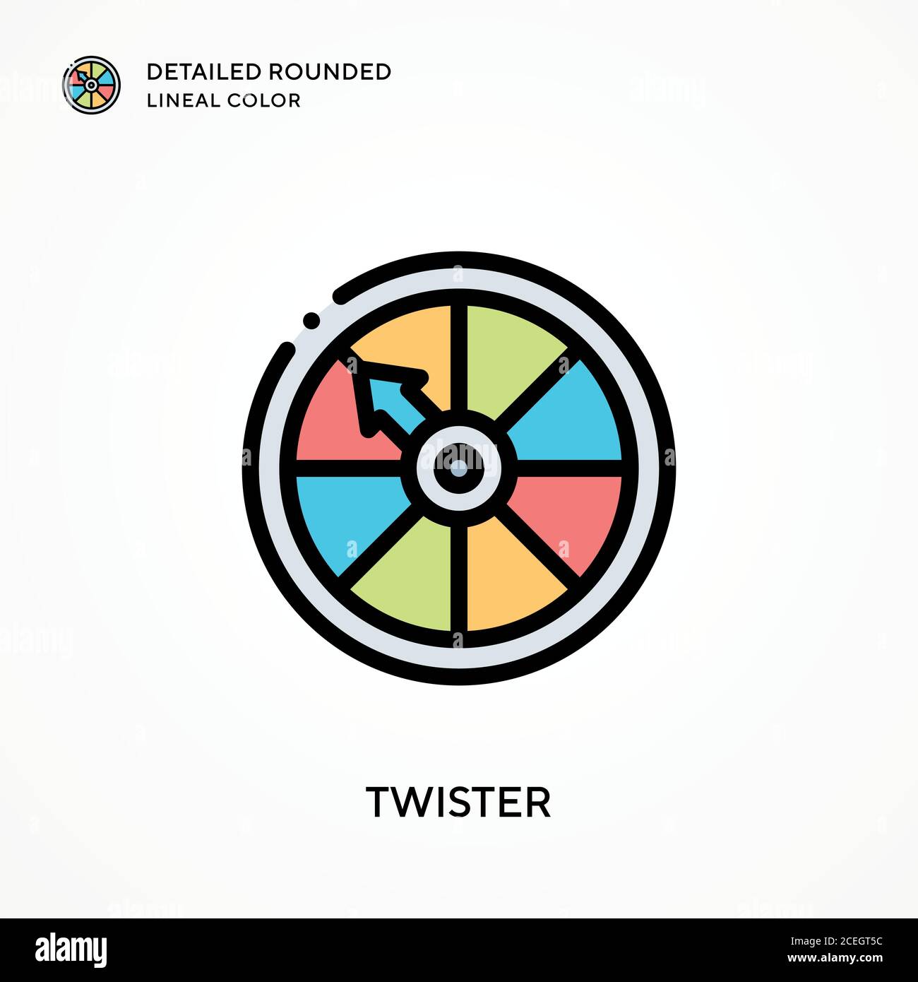 Twister detailed rounded lineal color. Modern vector illustration ...