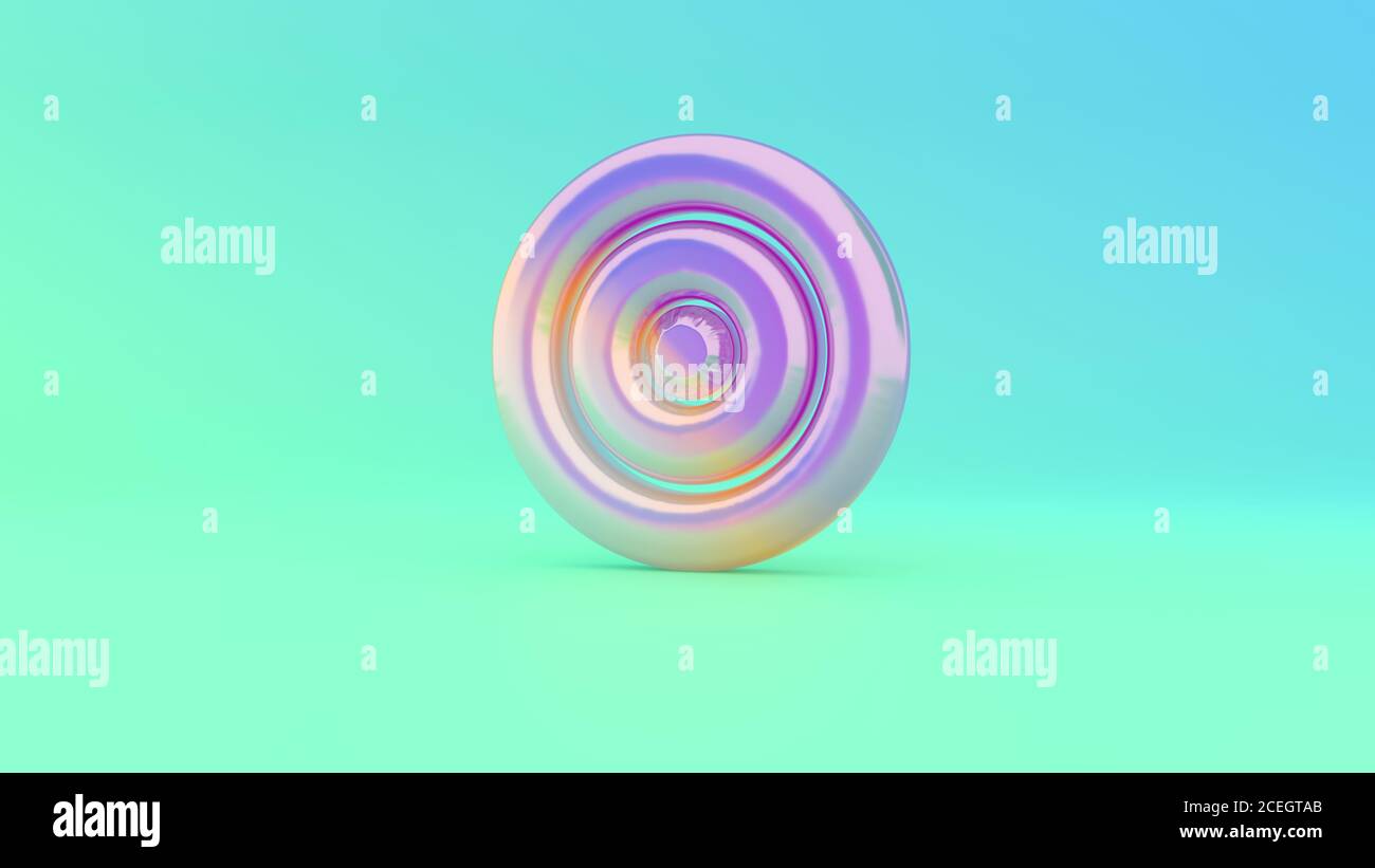 Colorful vibrant 3d rendering puffed symbol of target on colored ...