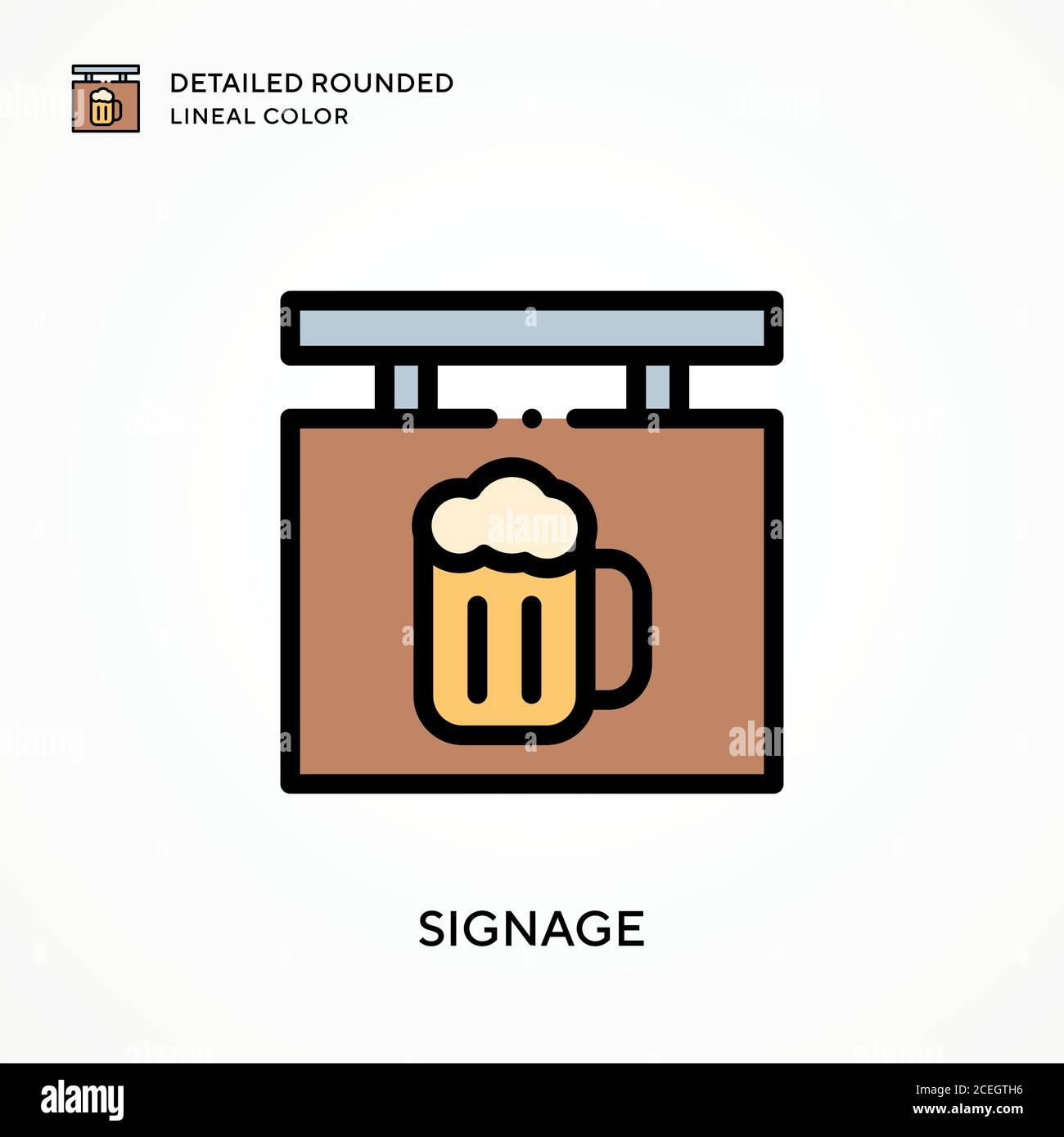 Signage detailed rounded lineal color. Modern vector illustration ...
