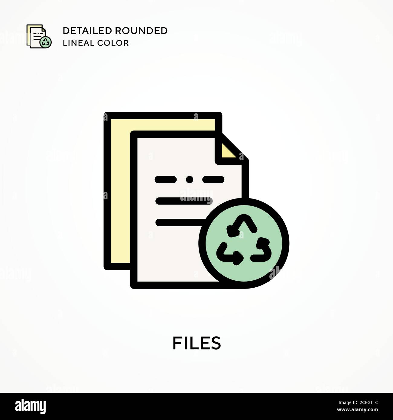 Files detailed rounded lineal color. Modern vector illustration ...