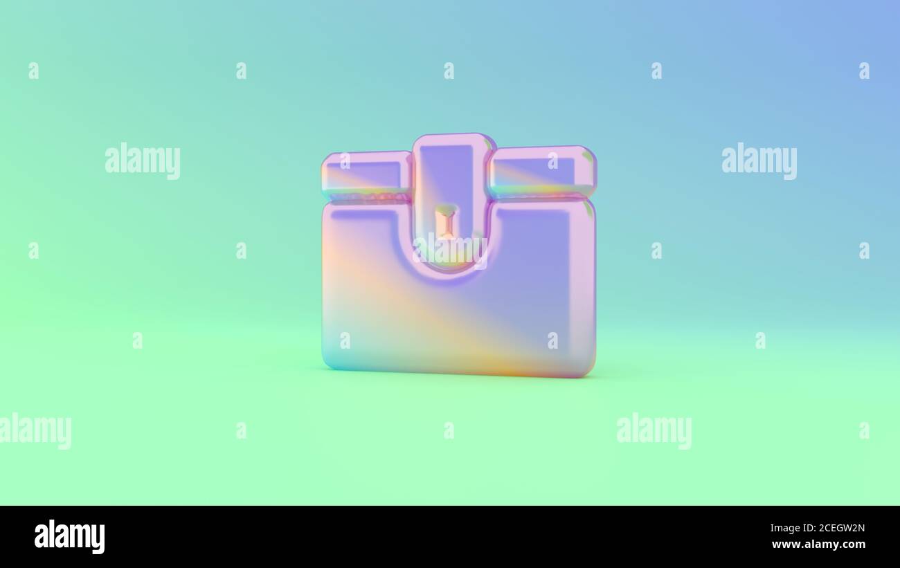 Colorful vibrant 3d rendering puffed symbol of rectangular wallet on ...