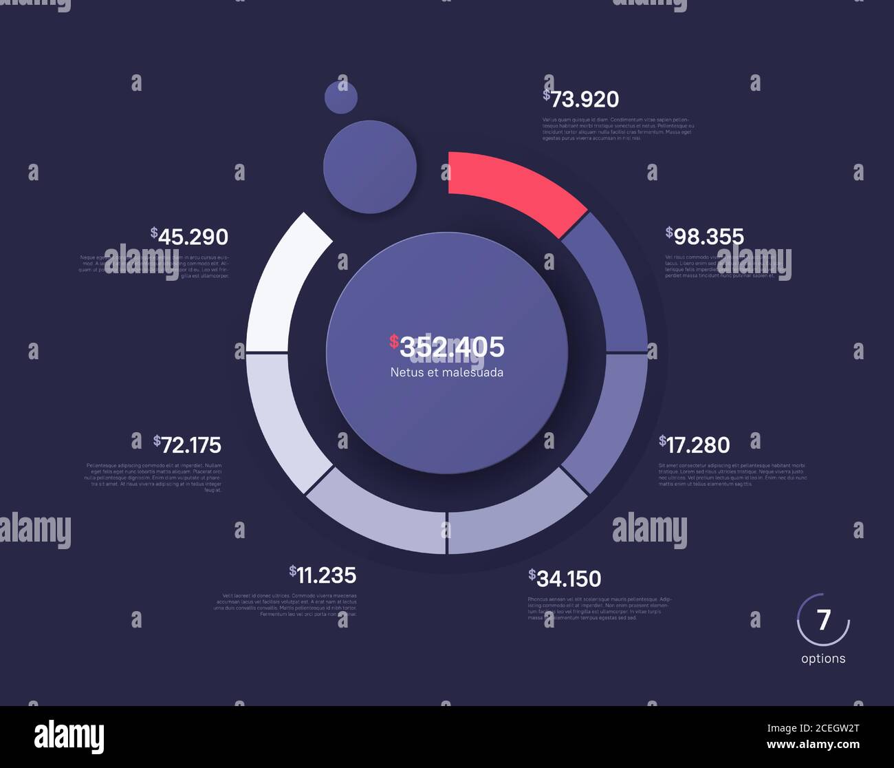 Vector circle chart design, modern template for creating infographics ...