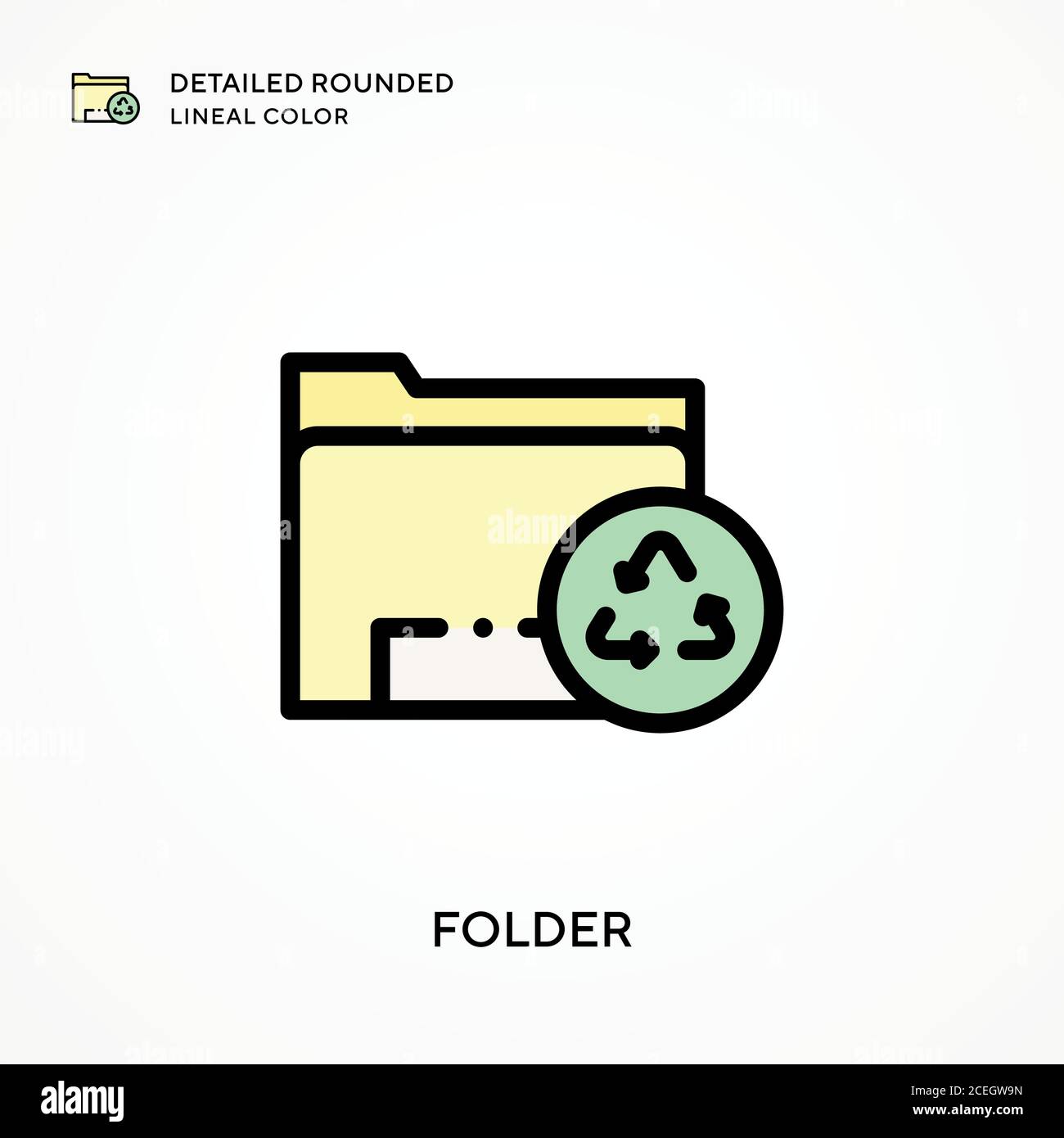 Folder detailed rounded lineal color. Modern vector illustration ...