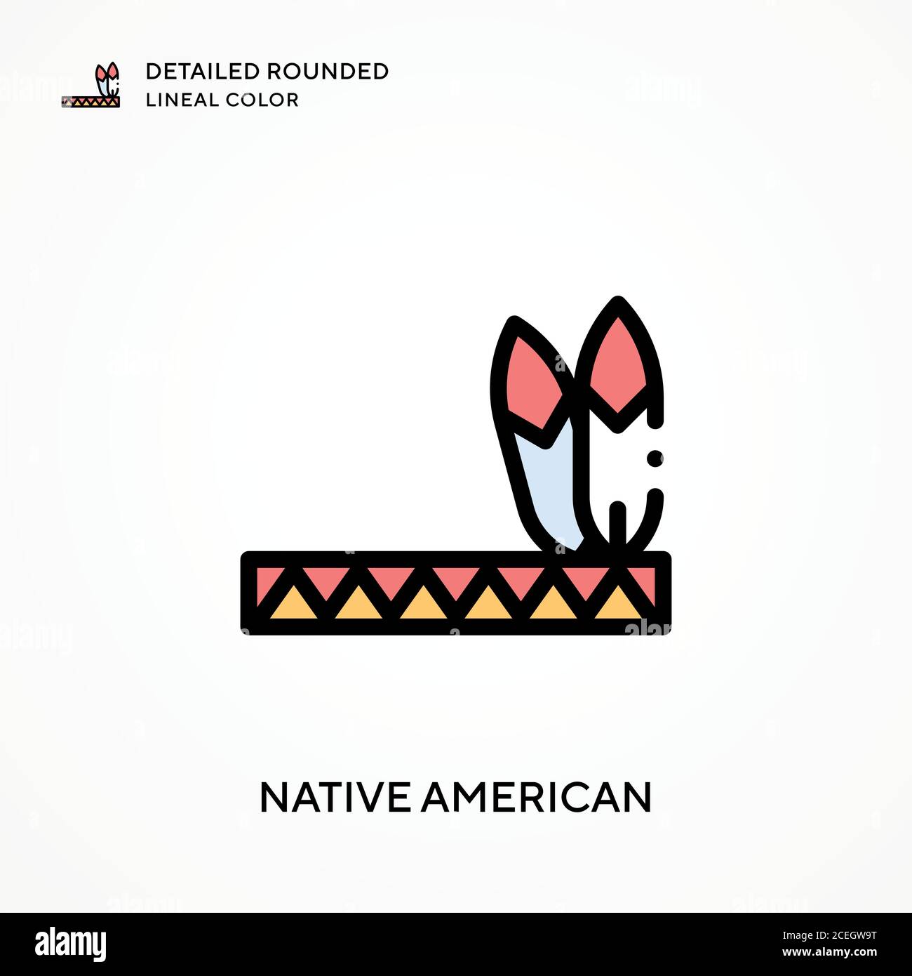 Native american detailed rounded lineal color. Modern vector ...
