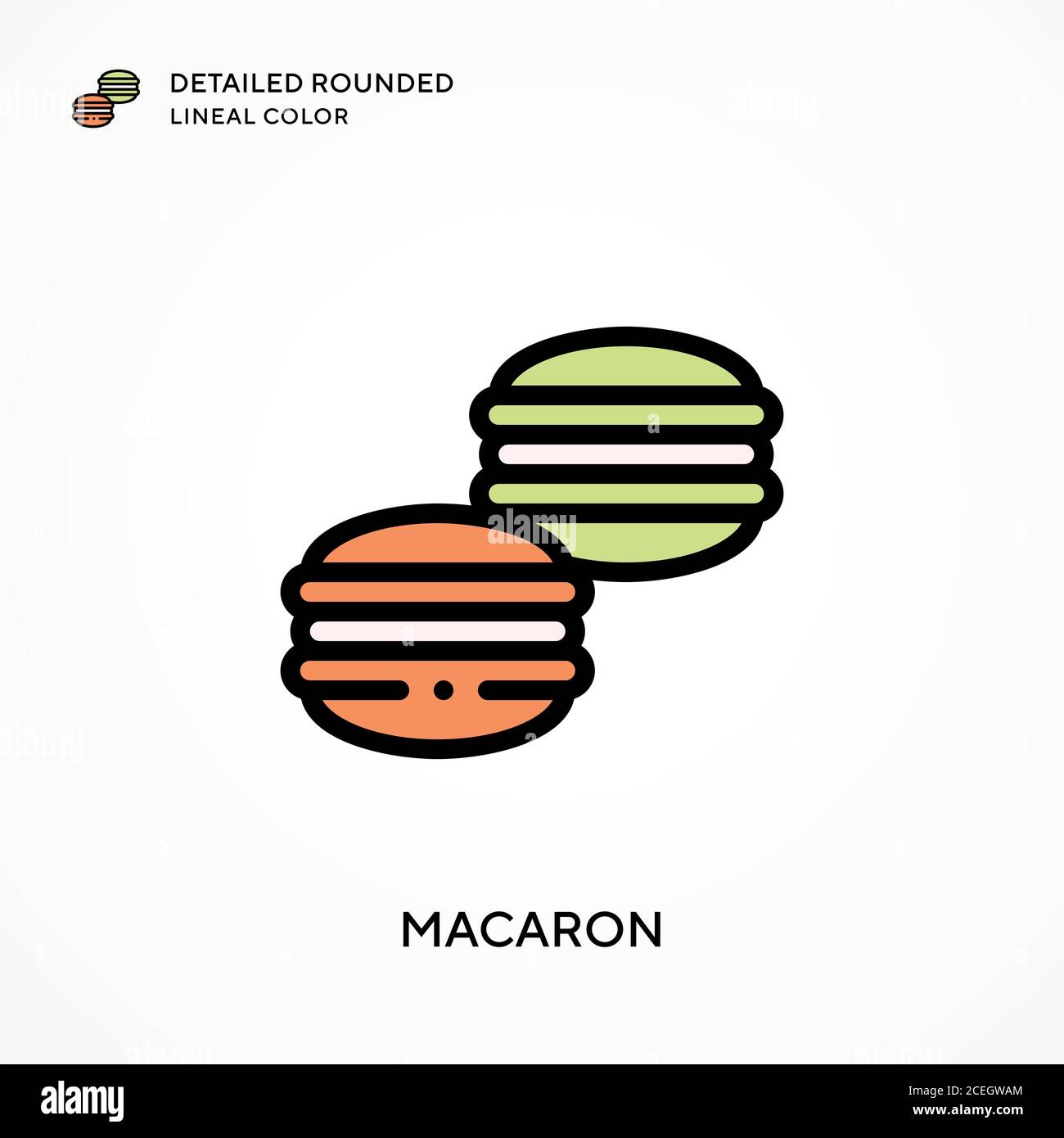 Macaron detailed rounded lineal color. Modern vector illustration concepts. Easy to edit and ...