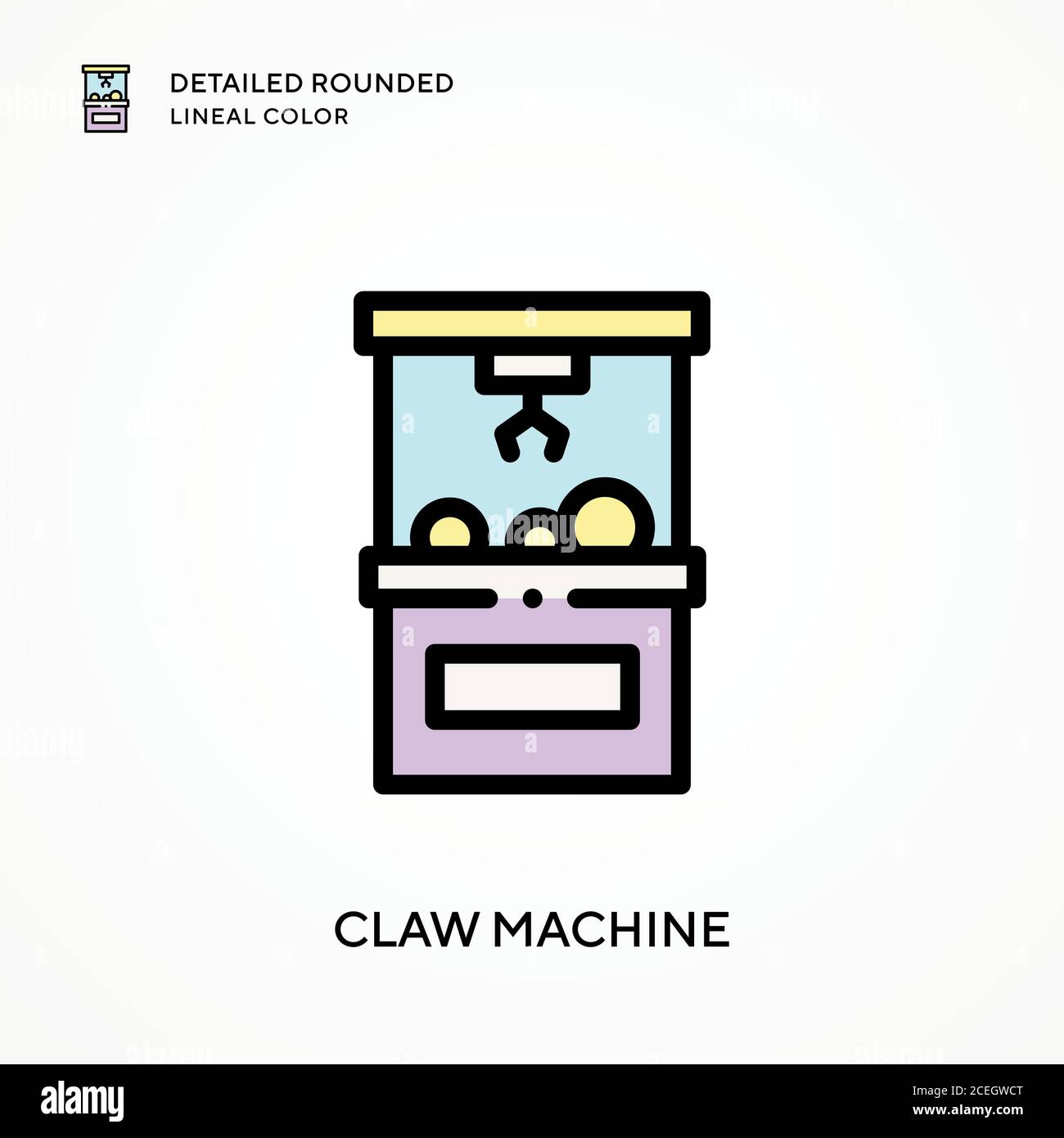 Claw machine detailed rounded lineal color. Modern vector illustration concepts. Easy to edit ...