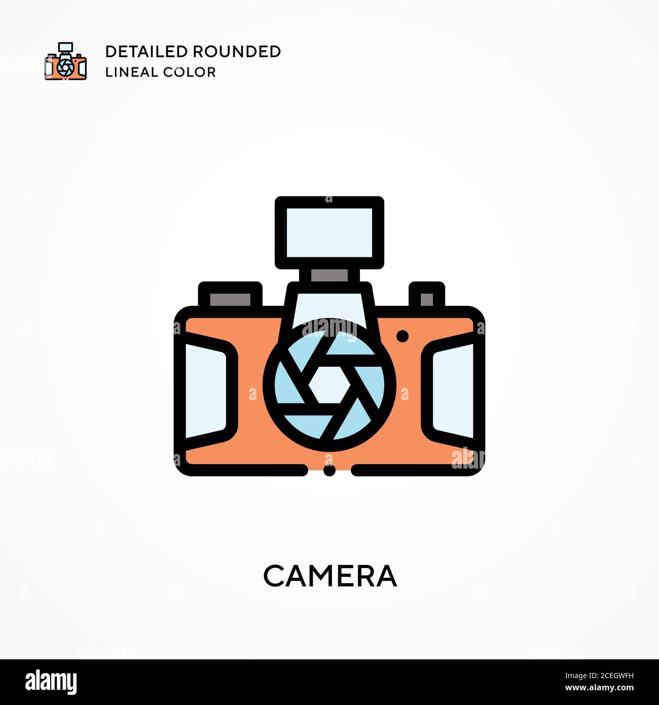 Camera detailed rounded lineal color. Modern vector illustration ...