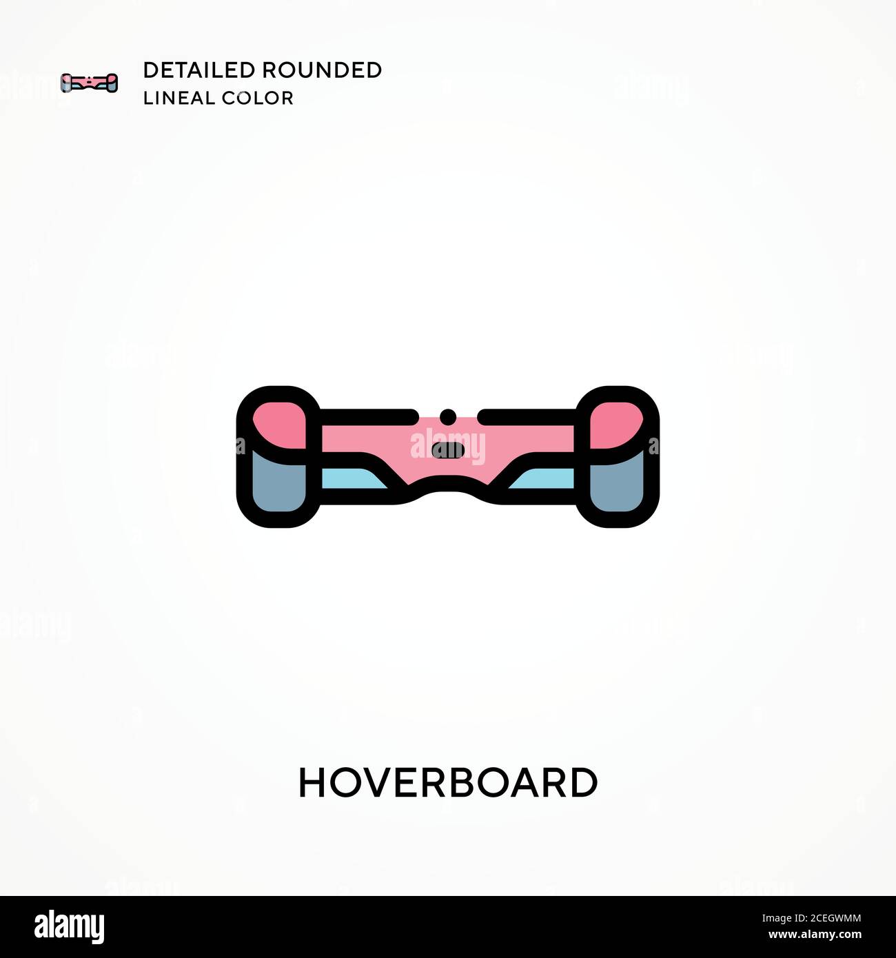 Hoverboard detailed rounded lineal color. Modern vector illustration concepts. Easy to edit and ...