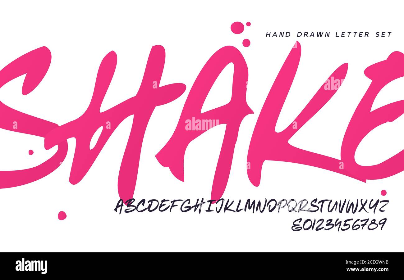 Vector hand drawn expressive calligraphic letter set Stock Vector Image ...