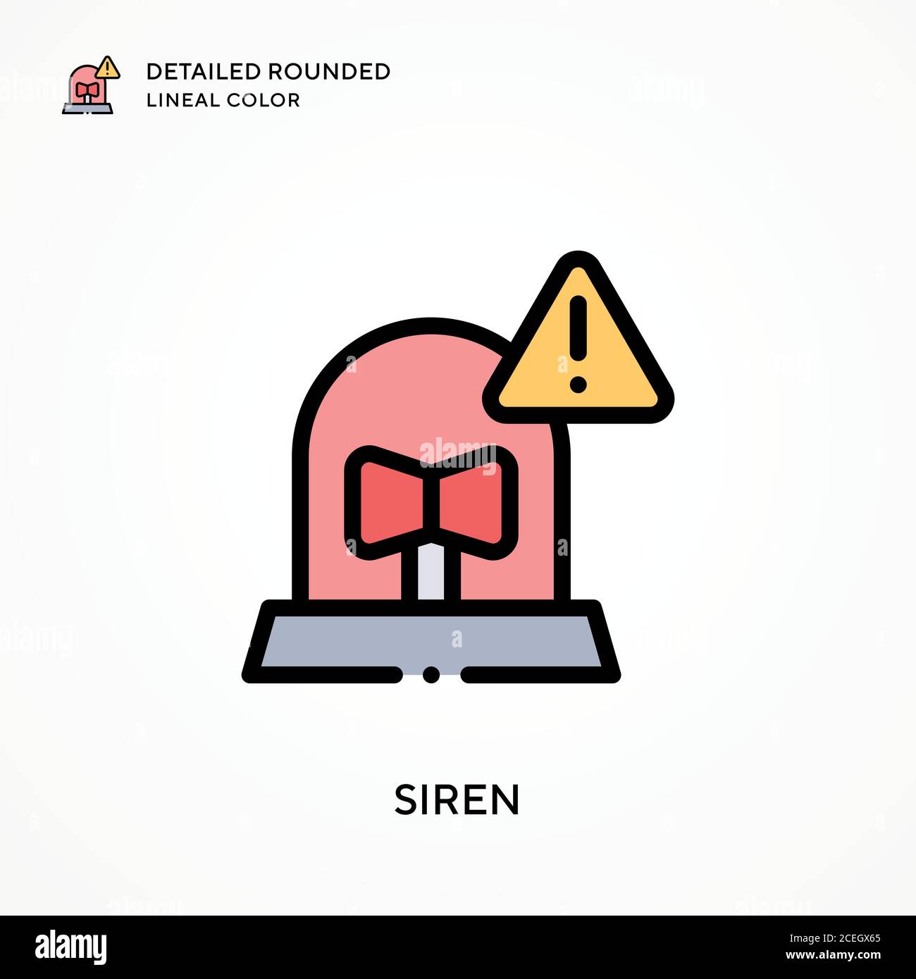 Siren detailed rounded lineal color. Modern vector illustration ...
