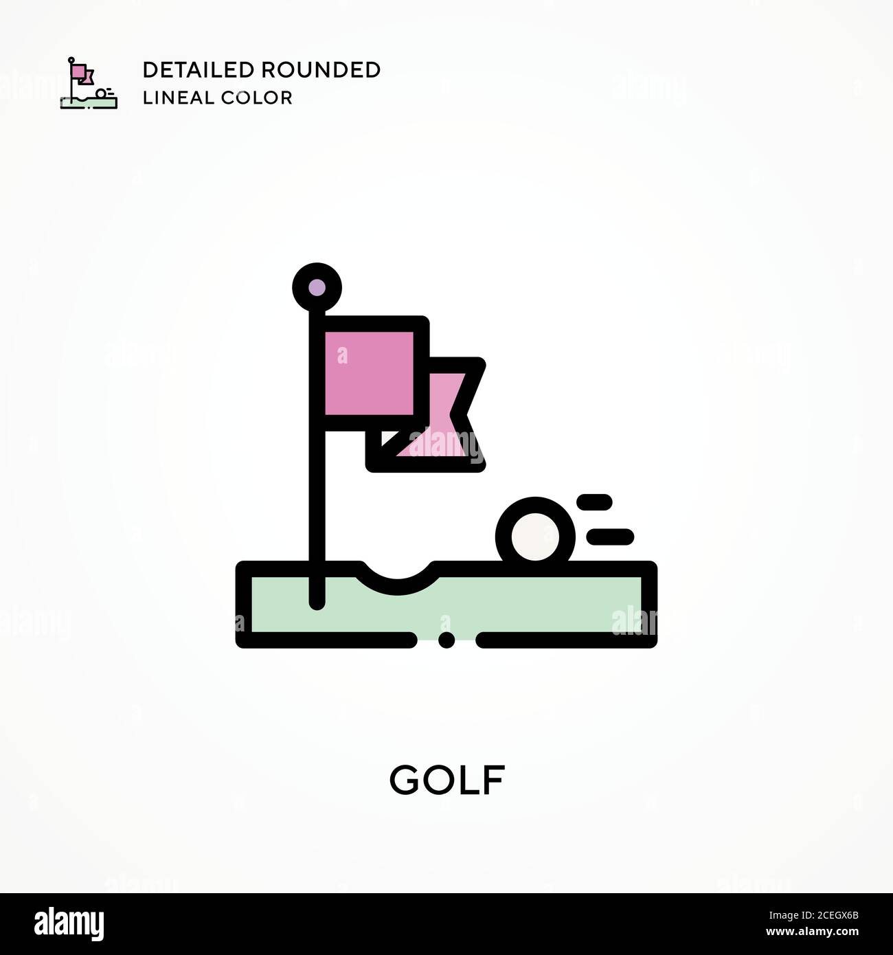 Golf detailed rounded lineal color. Modern vector illustration concepts ...