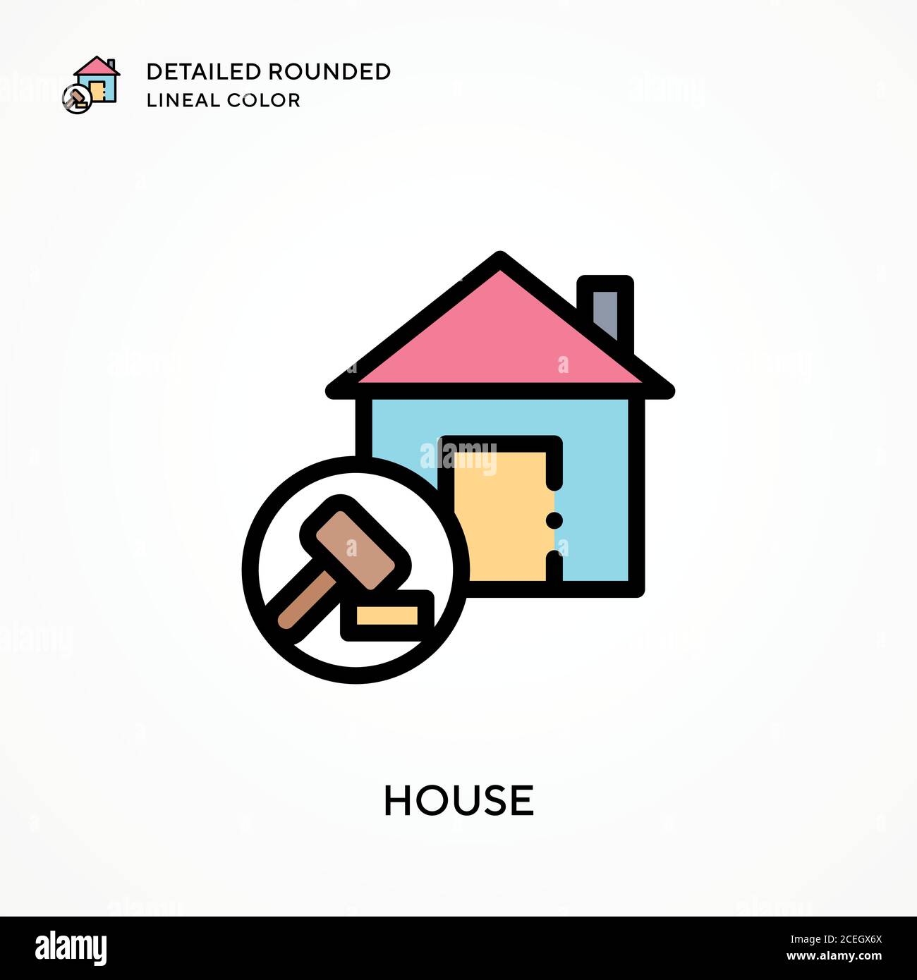 House detailed rounded lineal color. Modern vector illustration ...
