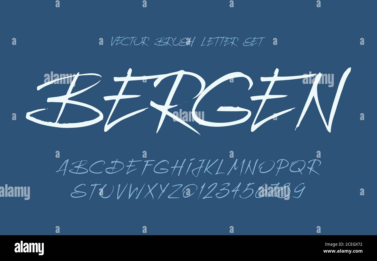 Expressive handwritten calligraphic vector brush letter set Stock ...